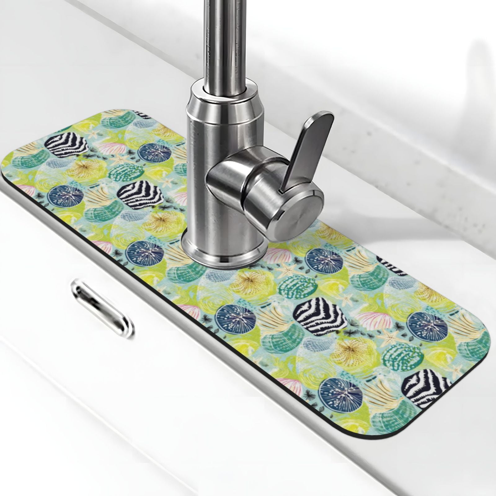 Xecao Shell Clam for Kitchen Sink Splash Guard Faucet Mat , Faucet ...