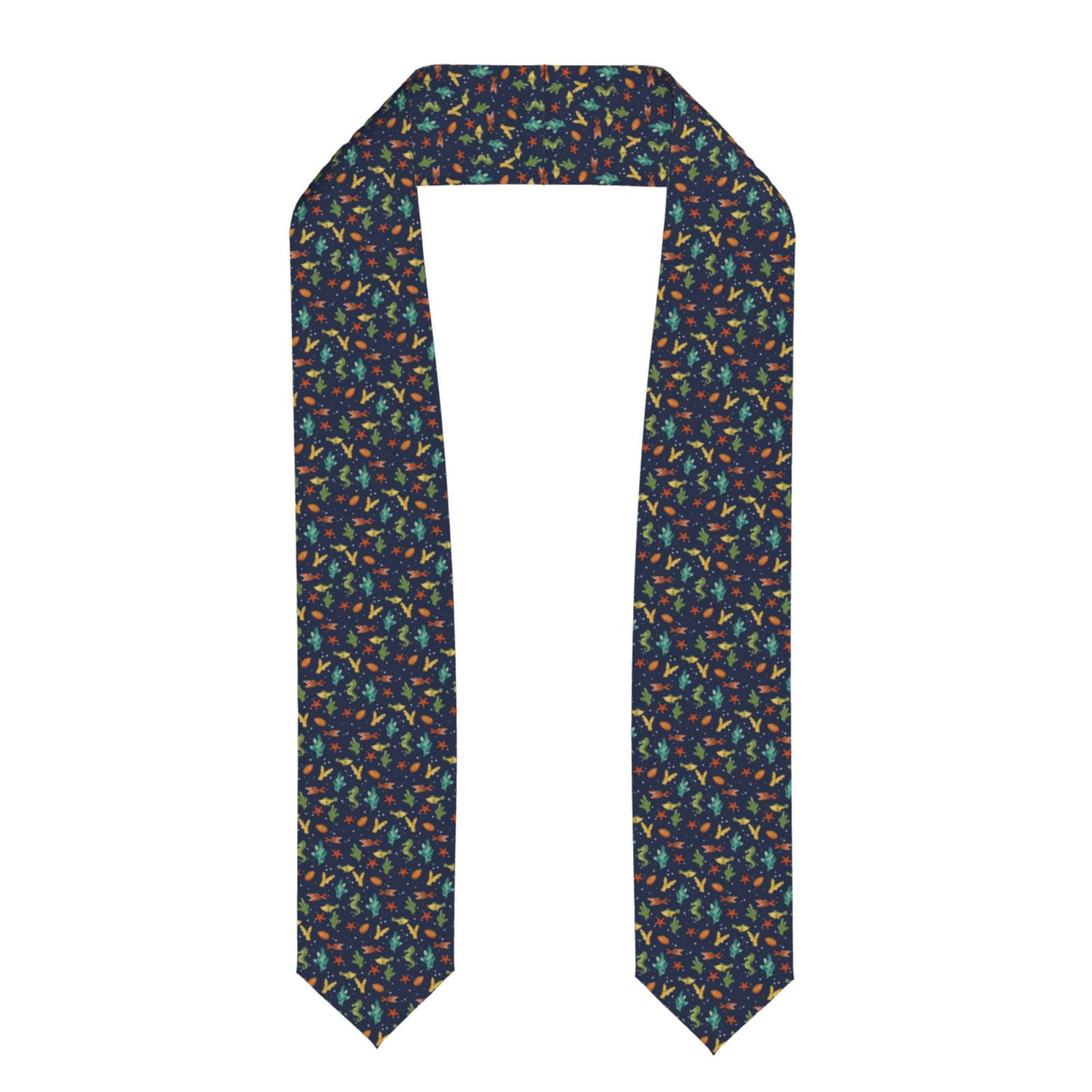 Xecao Shells and Seaweed Print Graduation Shawl Stole Honor Stole Adult ...