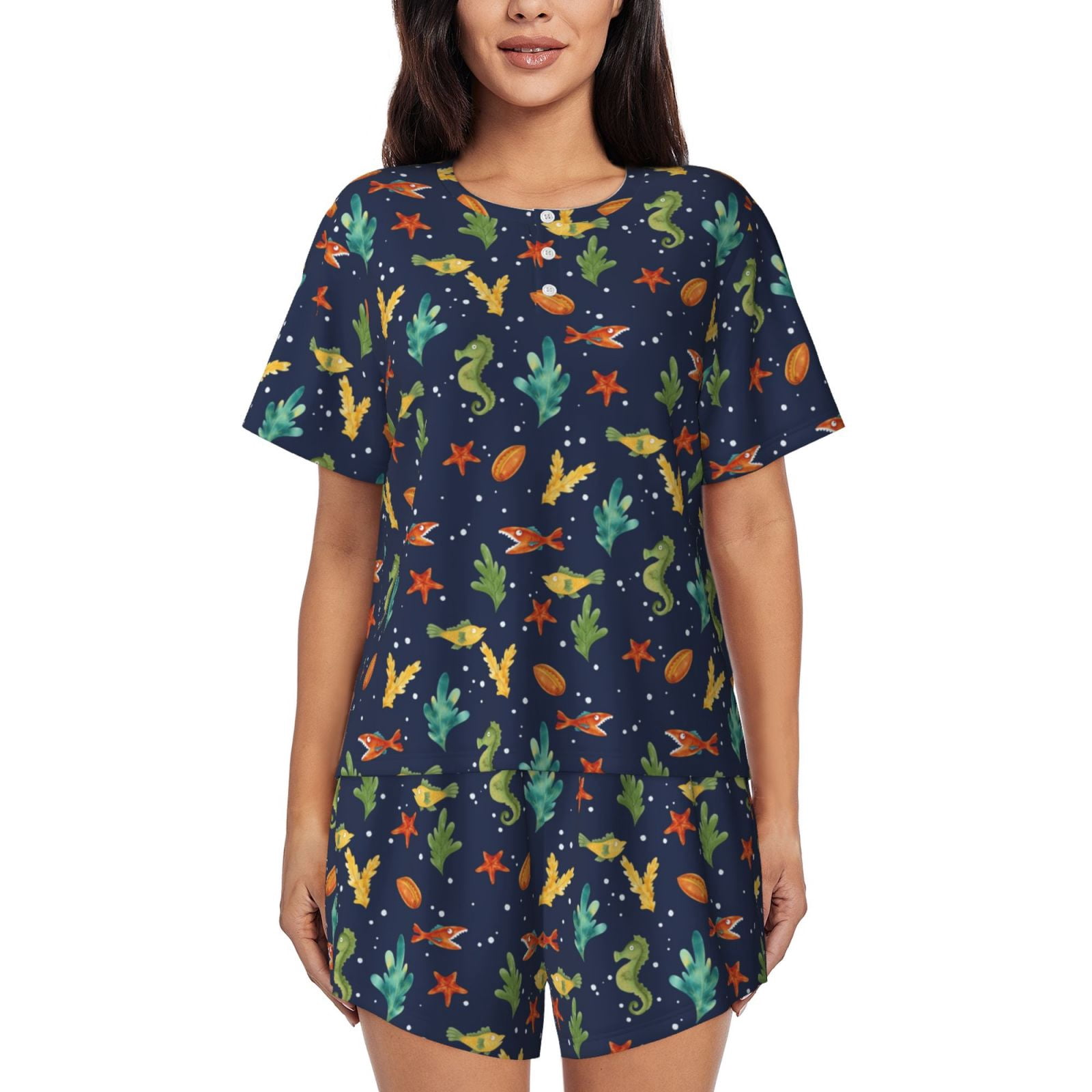 Xecao Shells and Seaweed print Swimsuit for women, Summer-ready, sporty ...