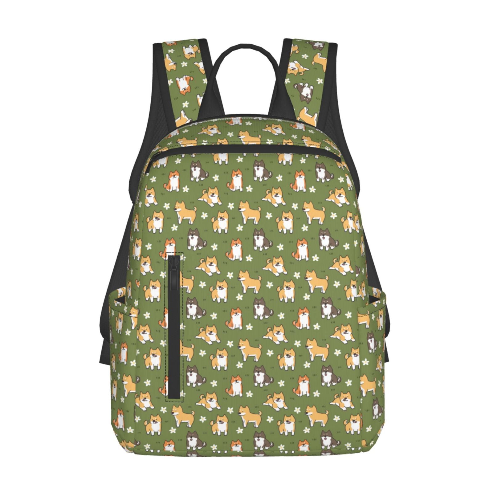 Xecao Shiba Inu Dog And Flower print Backpack For women men Aesthetic ...