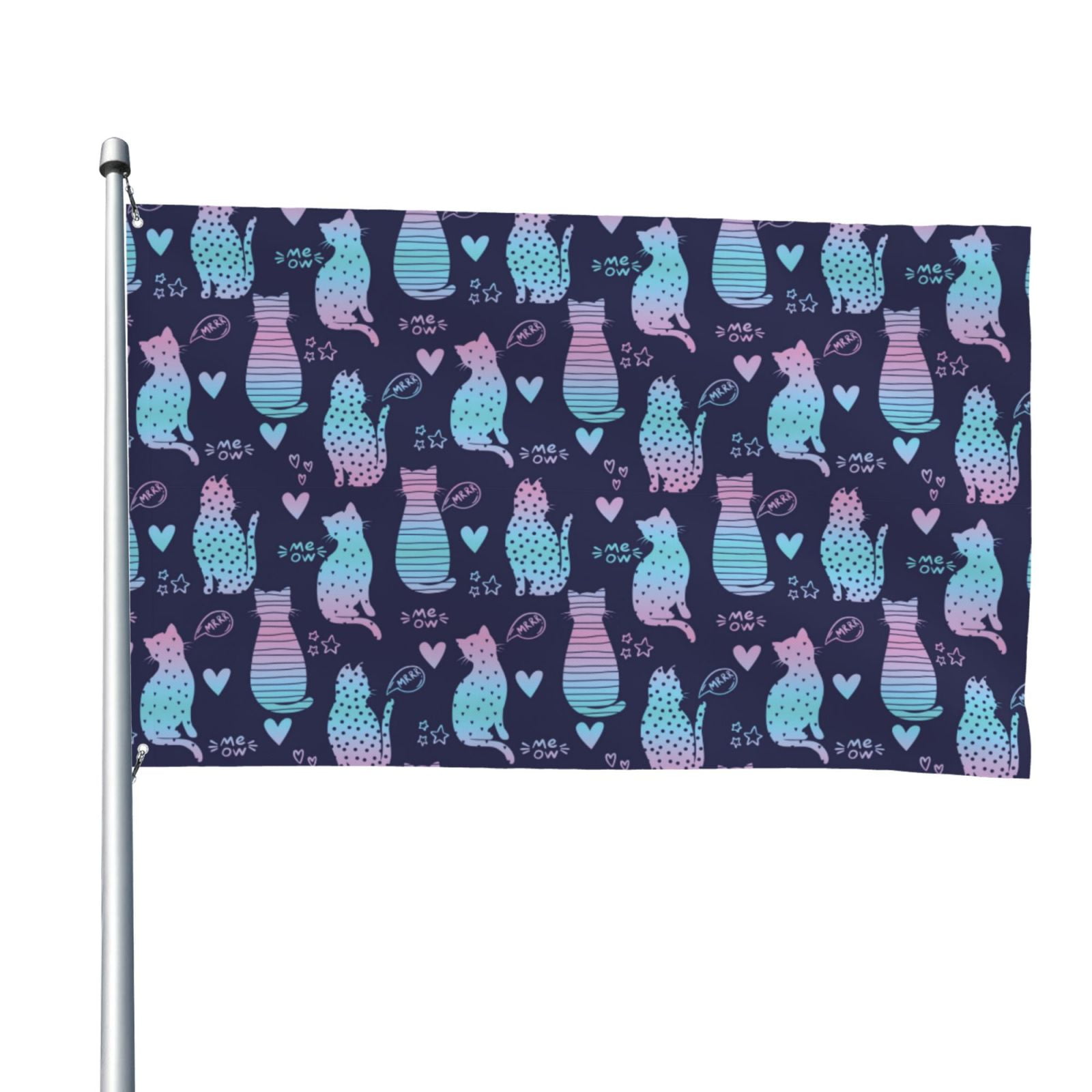 Xecao Silhouette Cats for Longest Lasting Flag, Made From Polyester, UV ...