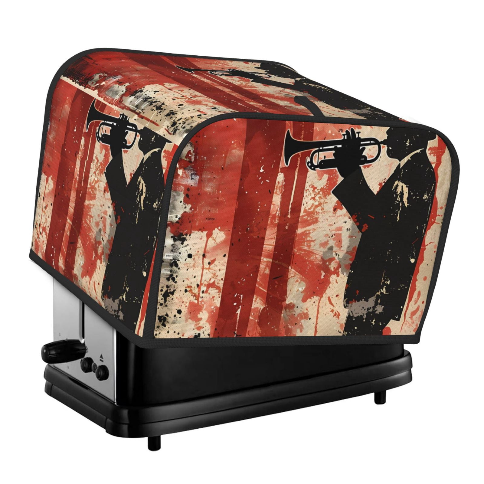 Xecao Silhouette Trumpet Red Art Print 4 Slice Toaster Cover with ...