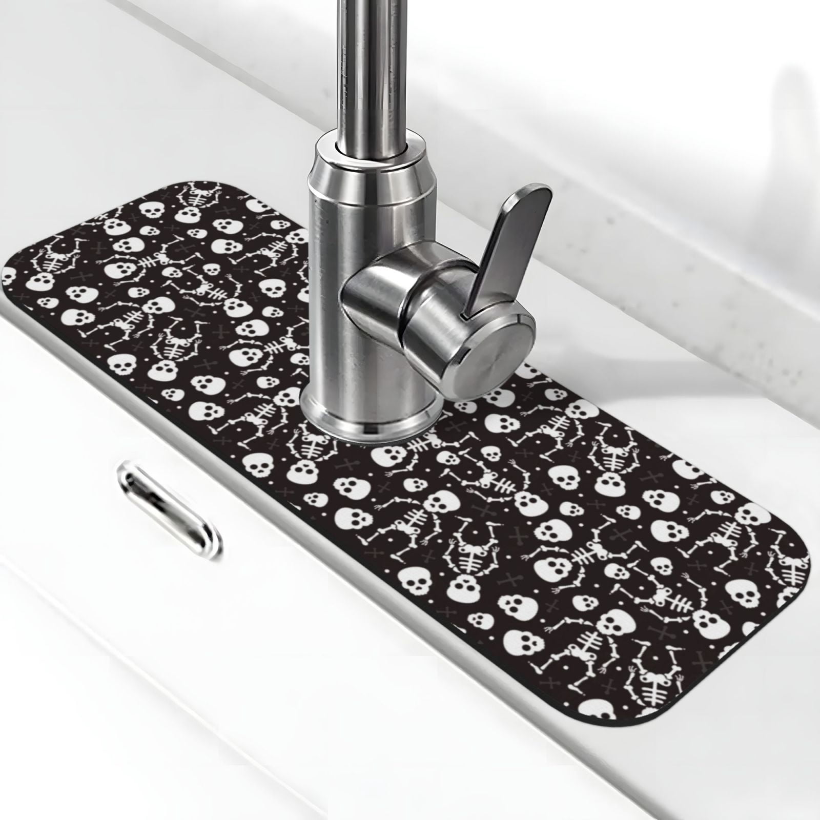 Xecao Skeleton for Kitchen Sink Splash Guard Faucet Mat , Faucet Guard ...