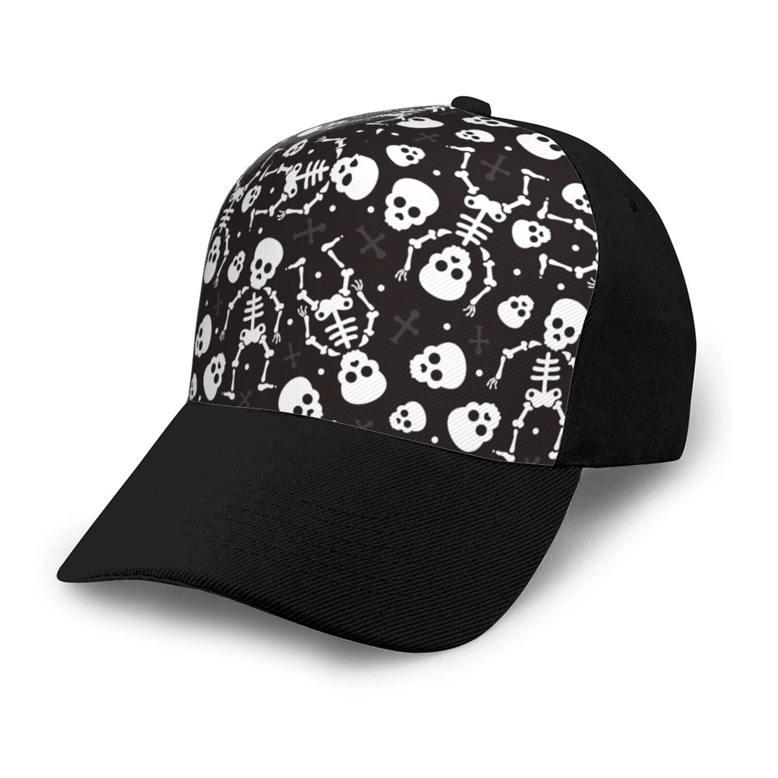Xecao Skeleton print unisex vintage washed baseball cap, a soft and ...