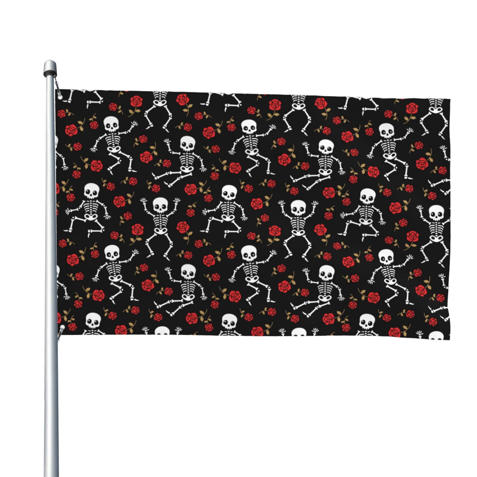 Xecao Skeleton with Roses for Longest Lasting Flag, Made From Polyester ...