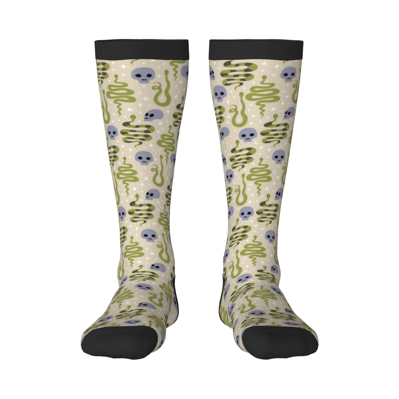 Xecao Skull Snake print thigh-high socks, crafted for both men and ...