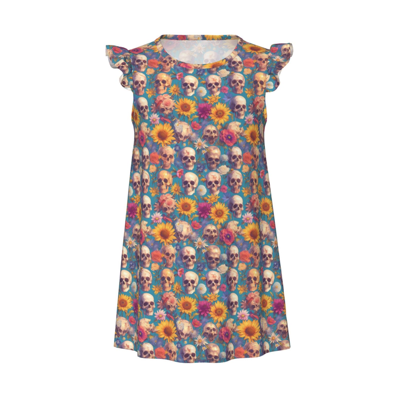 Xecao Skull sunflower daisy Nightgowns for Girls: Elegant Princess ...