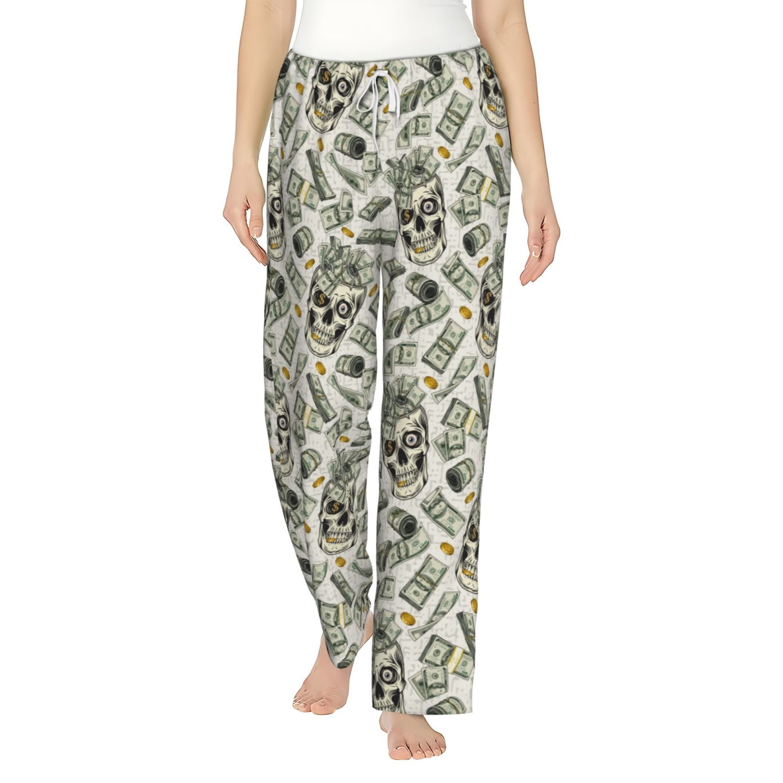Xecao Skull with Cash Women's Straight Lounge Pajama Pants: The Epitome ...
