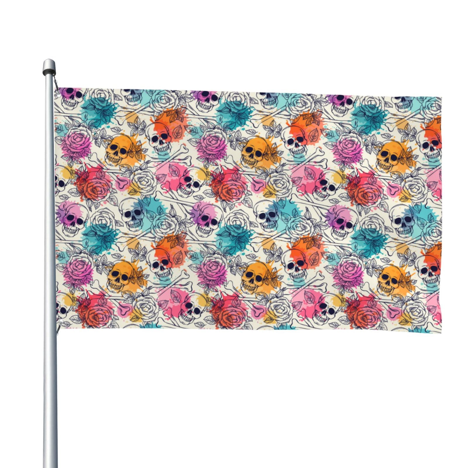 Xecao Skulls and Roses for Longest Lasting Flag, Made From Polyester ...