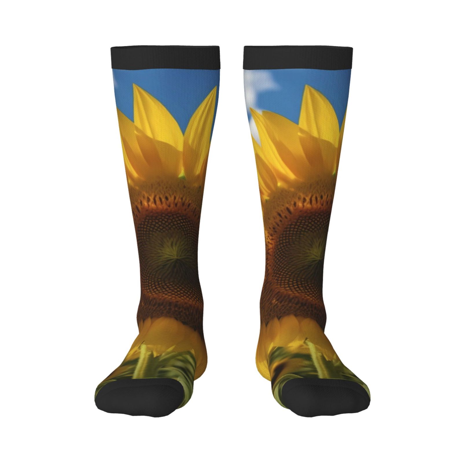 Xecao Sky Golden Sunflower Field Print Compression Socks for Both Men ...