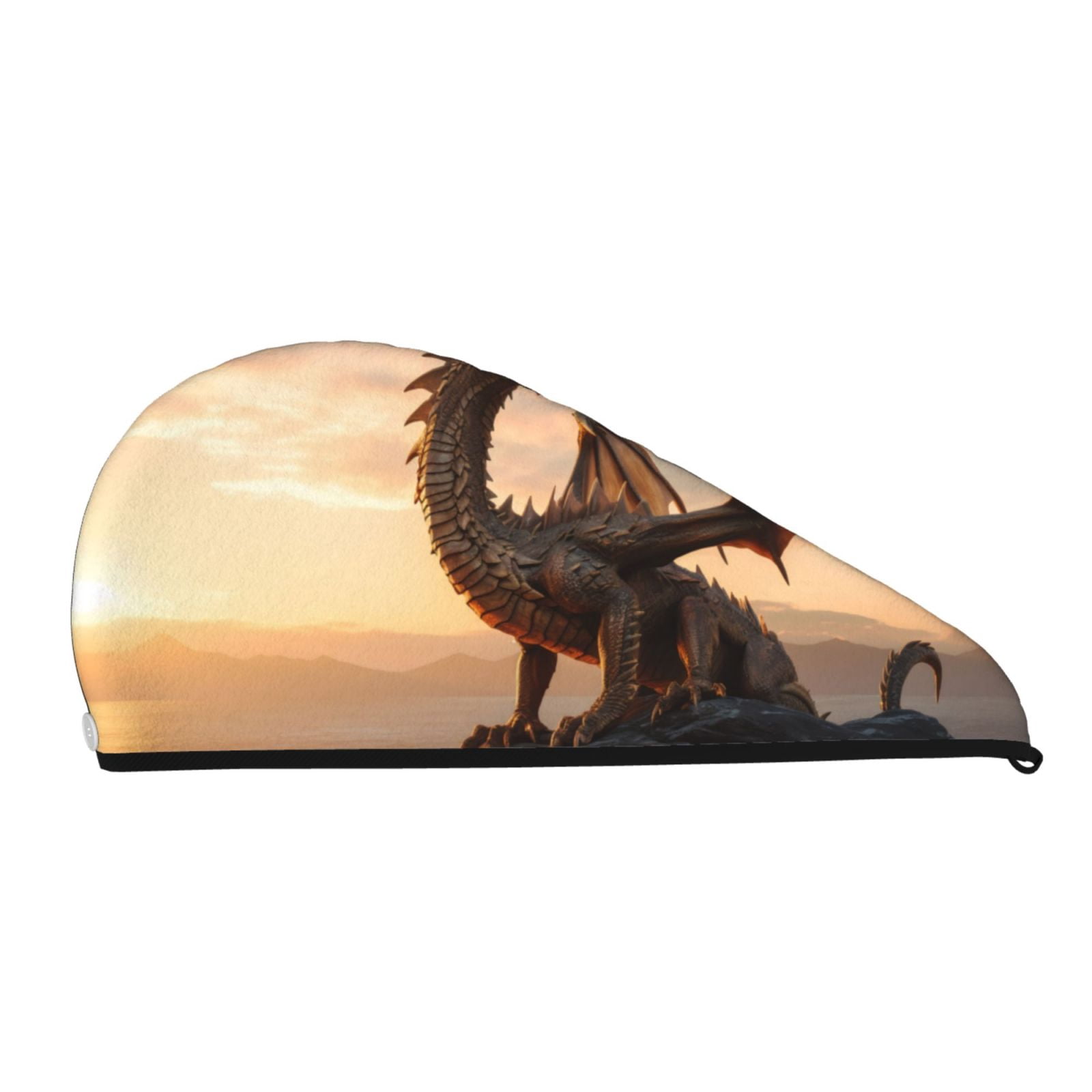 Xecao Sky Sunset Bronze Dragon Print Hair Towel, Hair Turbans for Wet ...