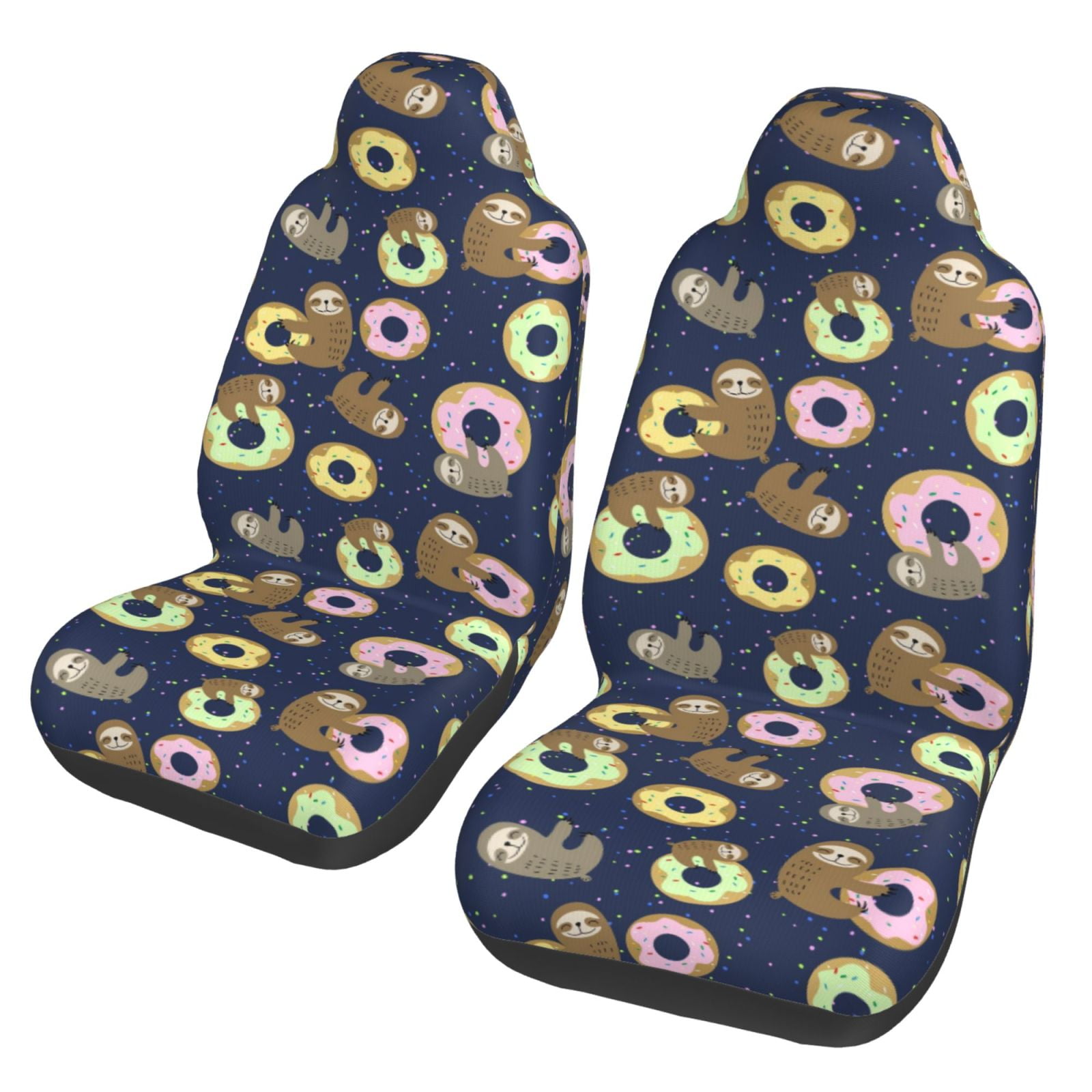 Xecao Sloth with Donuts Print Car Seat Cover in That Fits Most Cars ...