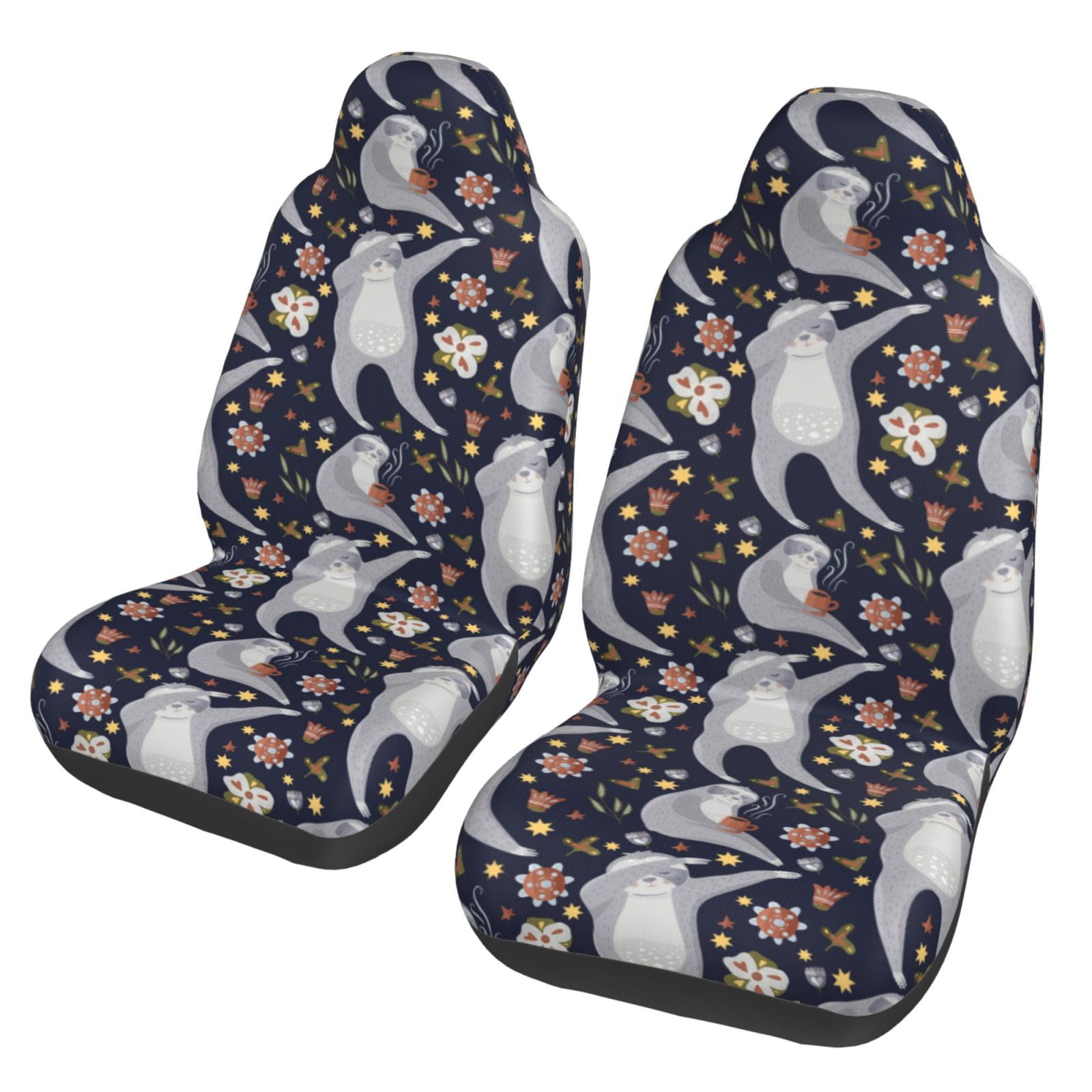 Xecao Sloths Dancing Print Car Seat Cover in That Fits Most Cars, Vans ...
