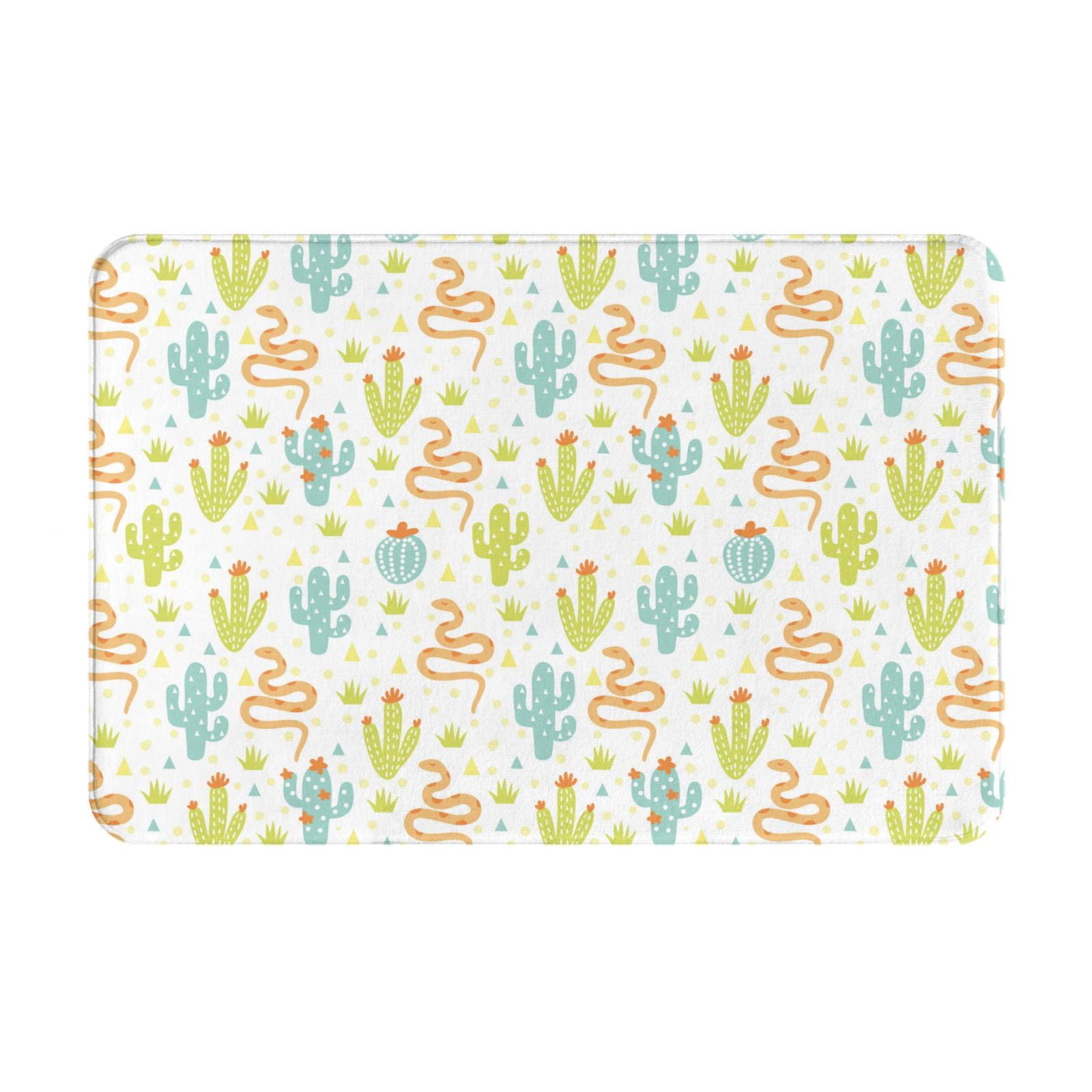 Xecao Snake And Cactus print Flannel Mat: Non-slip, 16x24in. Ideal for ...