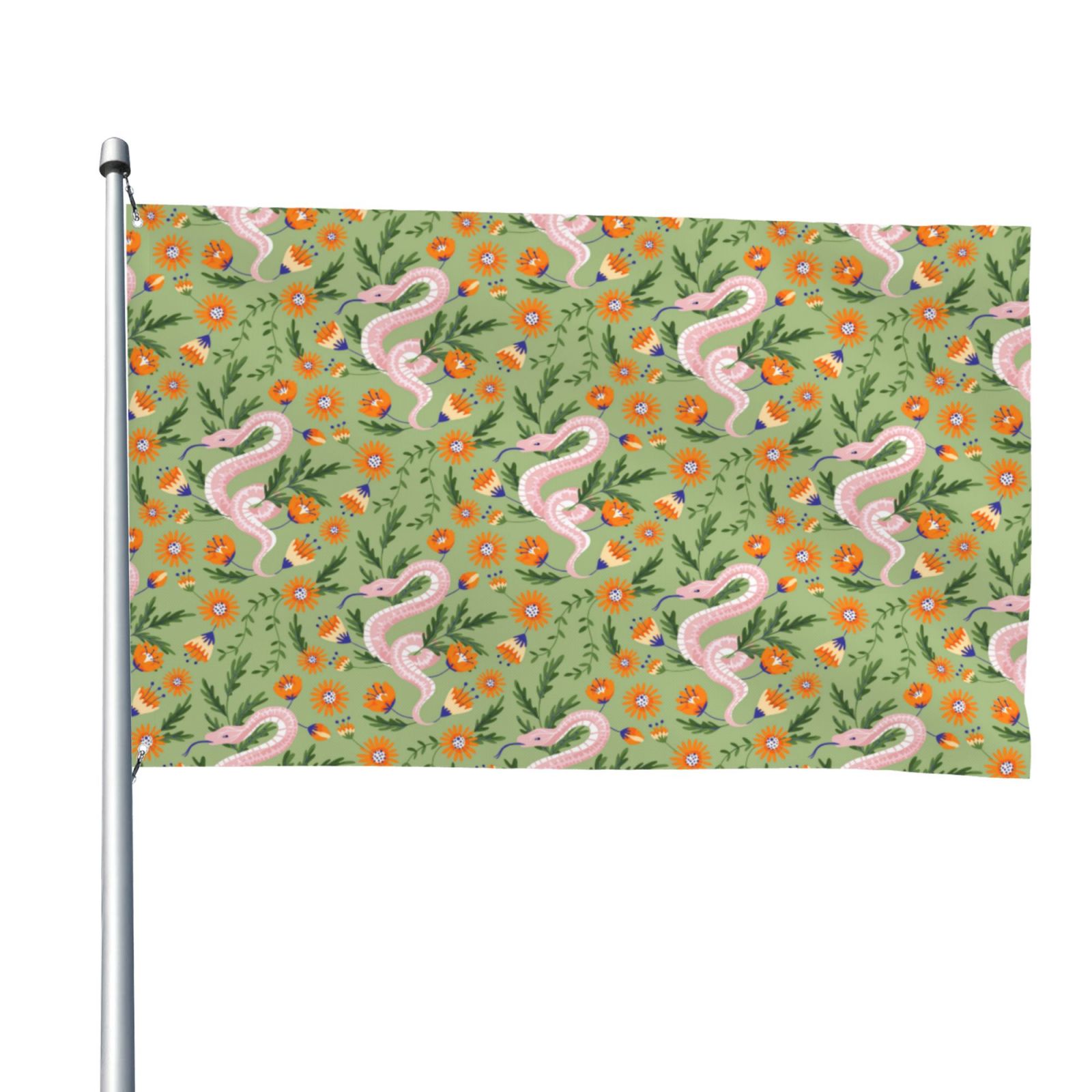 Xecao Snake And Floral for Longest Lasting Flag, Made From Polyester ...