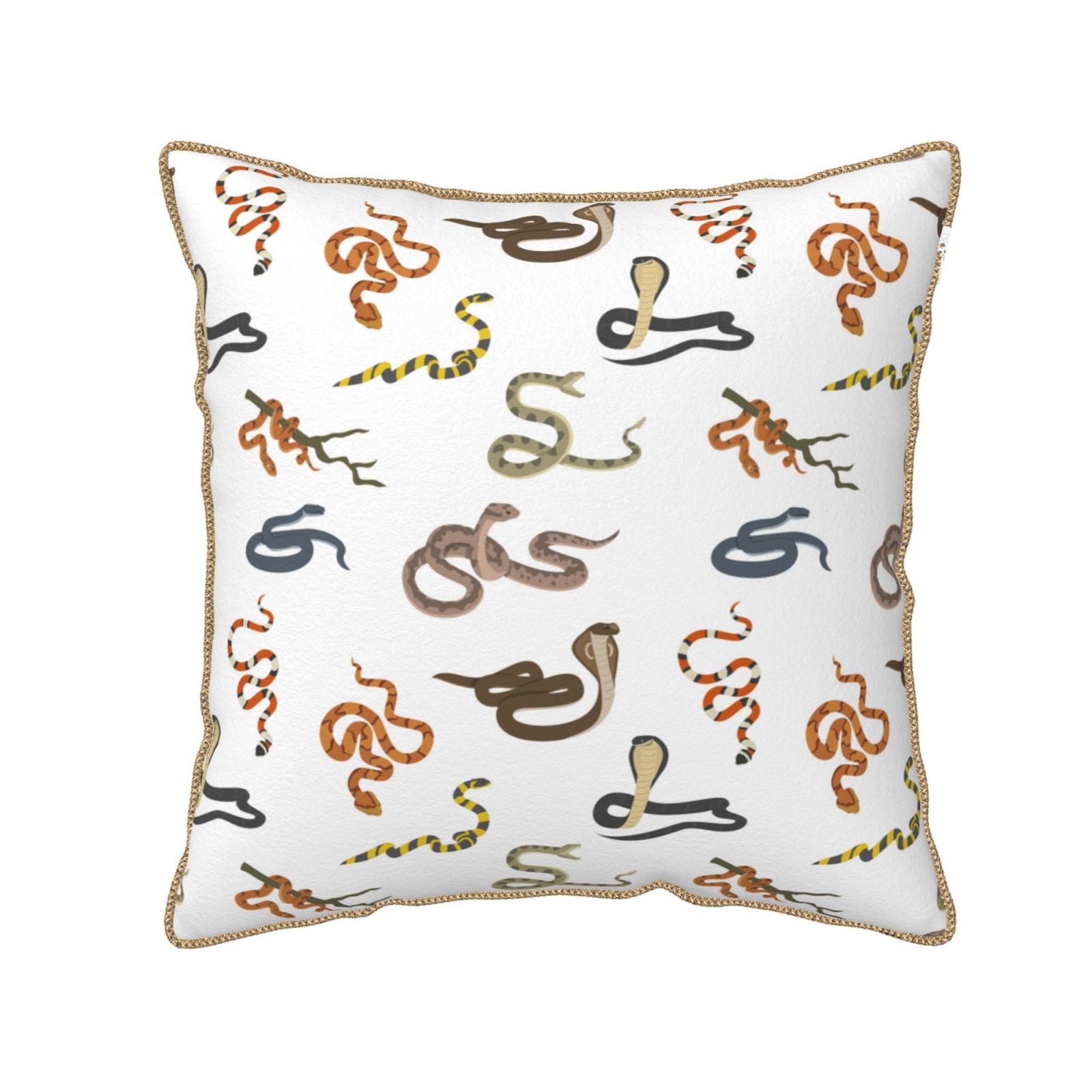 Xecao Snake Print Soft Velvet Decorative Throw Pillow Covers, Square ...