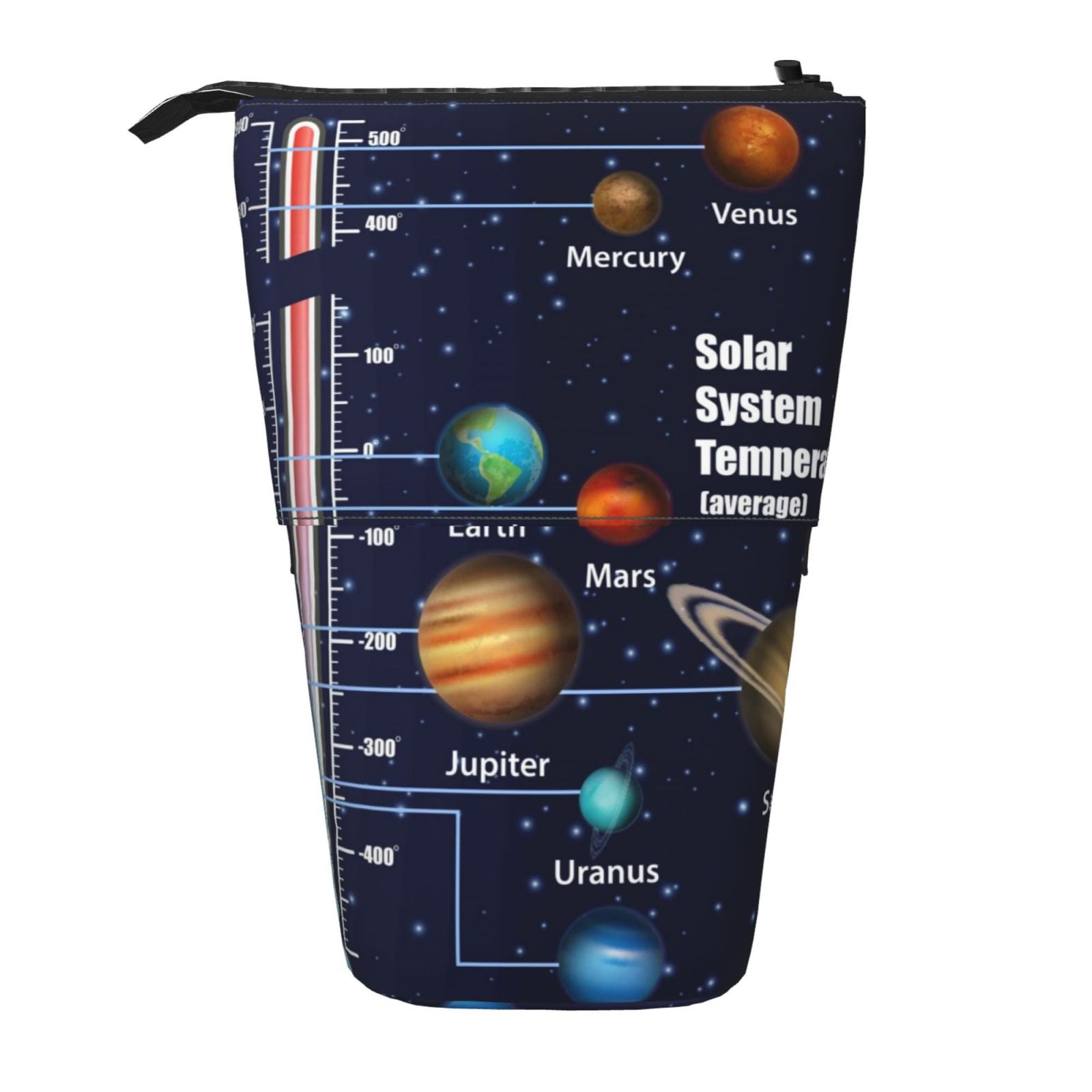 Xecao Solar System Print Telescopic Pencil Bag Pen Holder Pop Up Stationery Case Stand-up ...