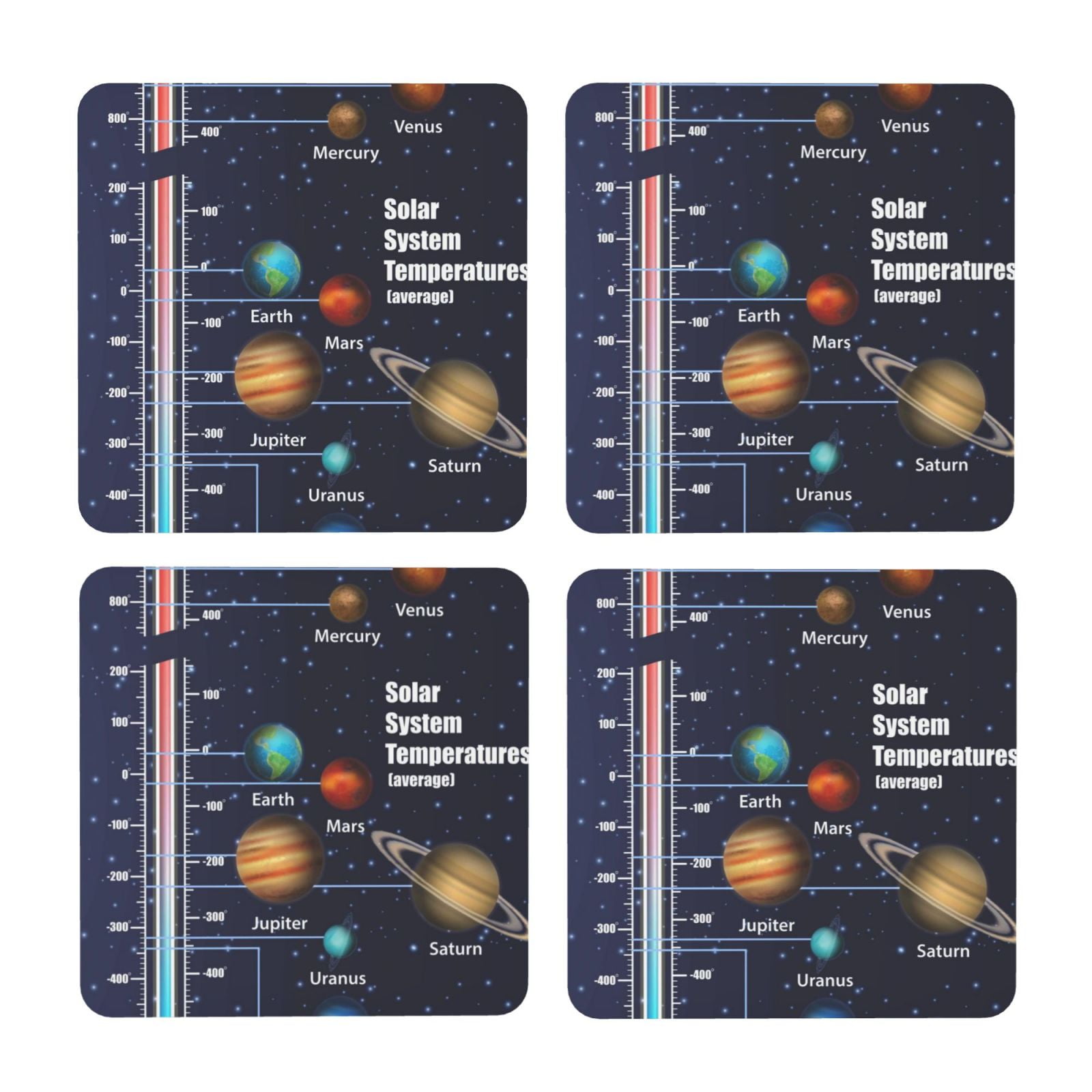 Xecao Solar System for MDF Cork Coaster 4 Pcs,Drink Coasters,Suit for ...