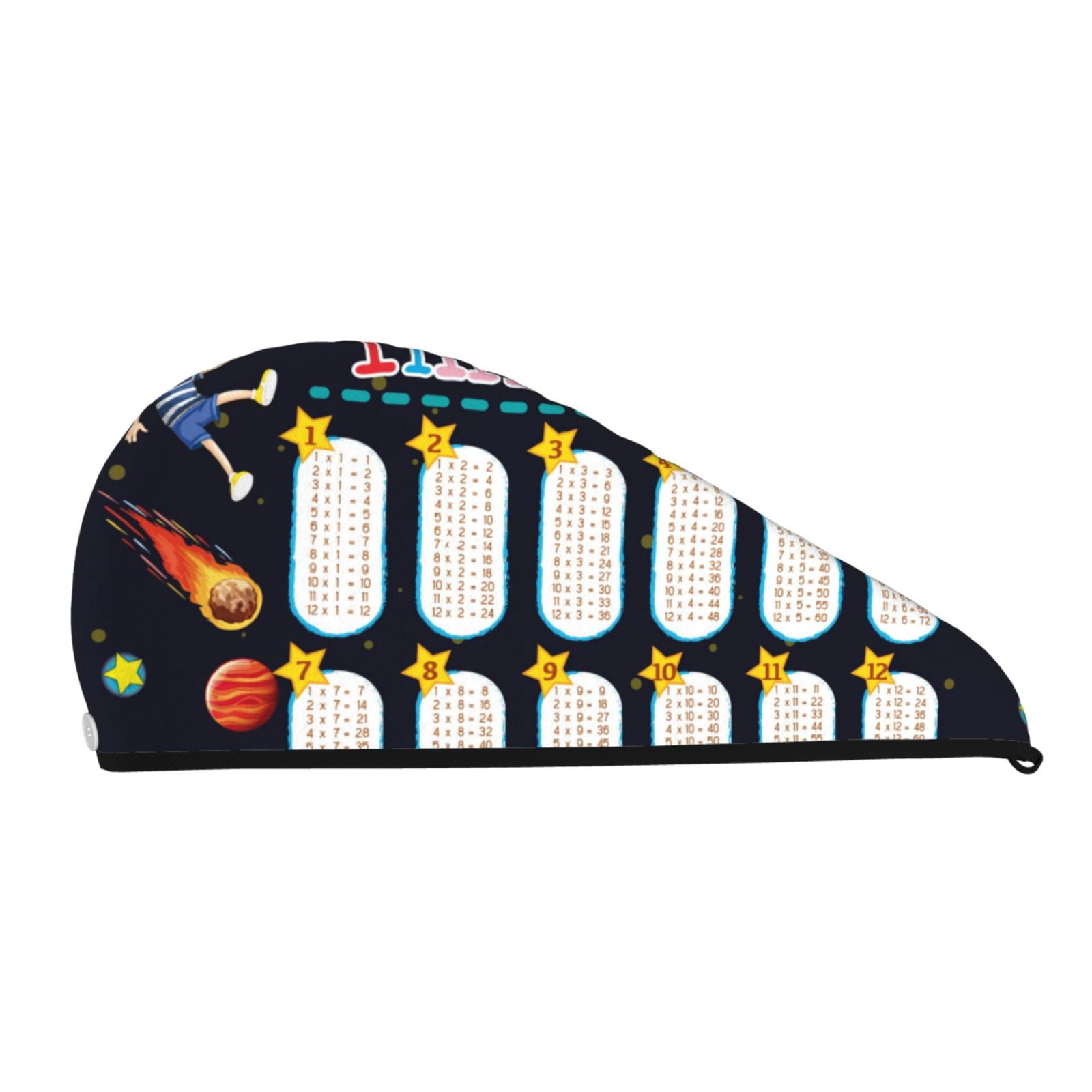 Xecao Space Math Times Tables Print Hair Towel, Hair Turbans for Wet ...