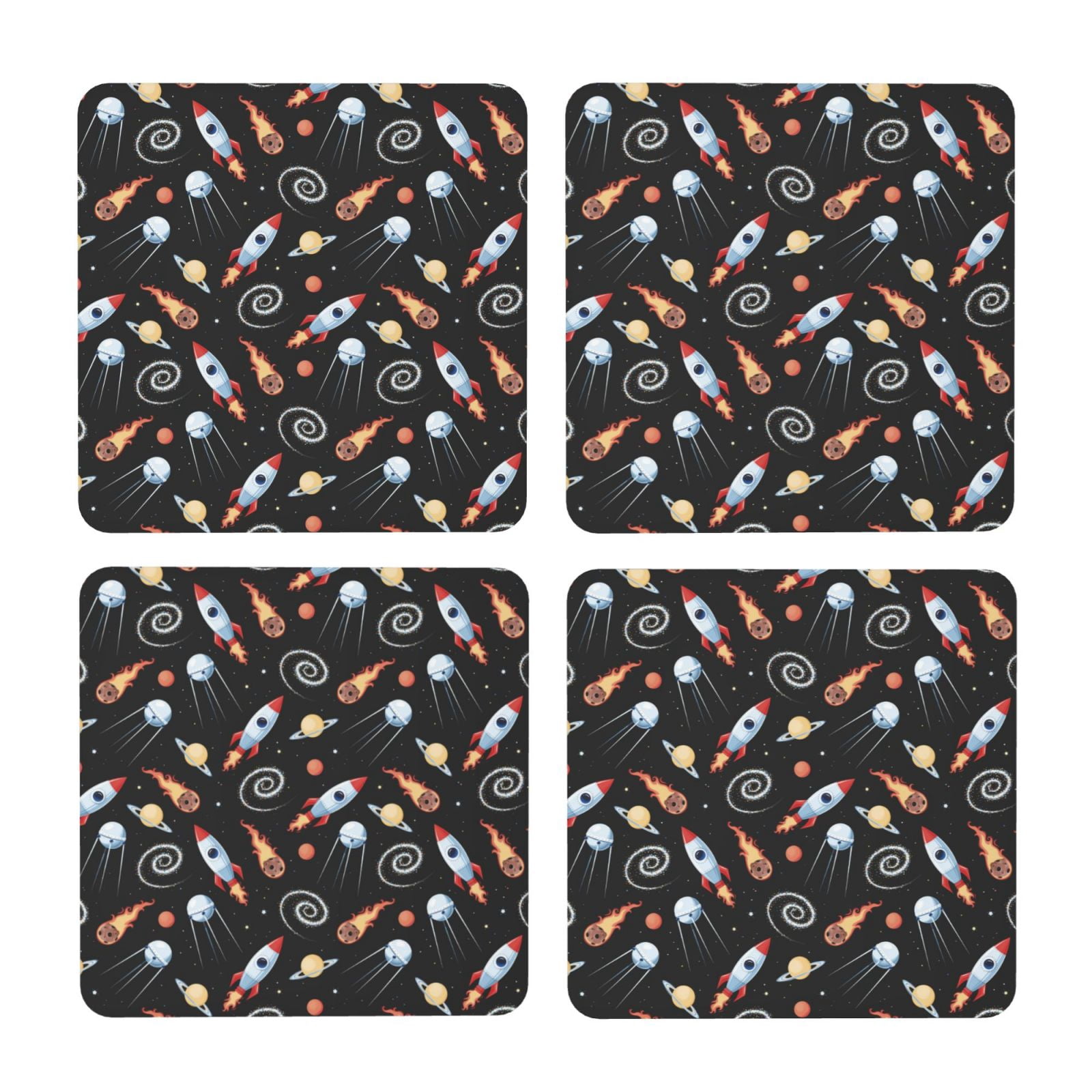 Xecao Space Rocket for MDF Cork Coaster 4 Pcs,Drink Coasters,Suit for ...