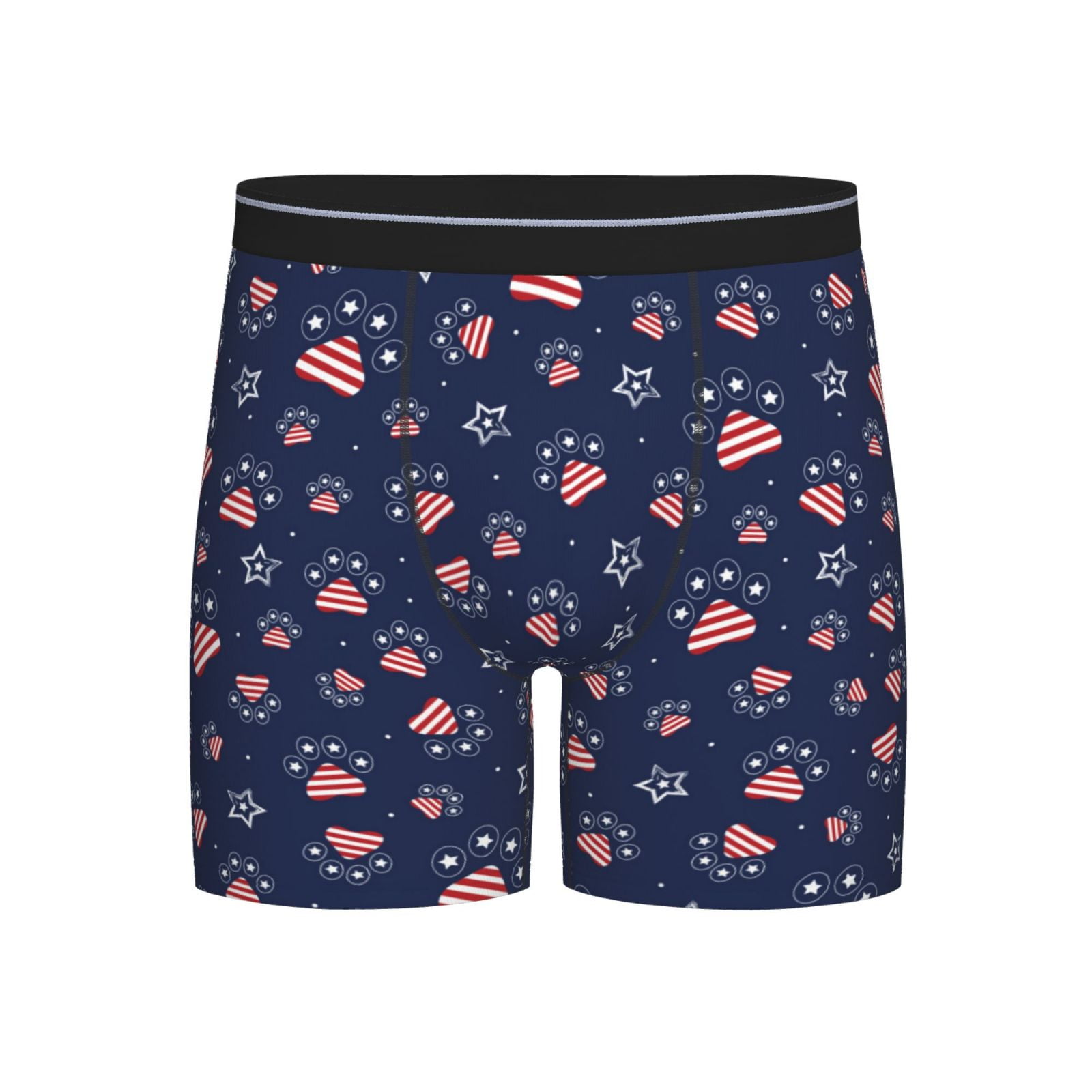 Xecao Star Dog Paw Print Boxer Briefs for Men's Stretch Moisture ...