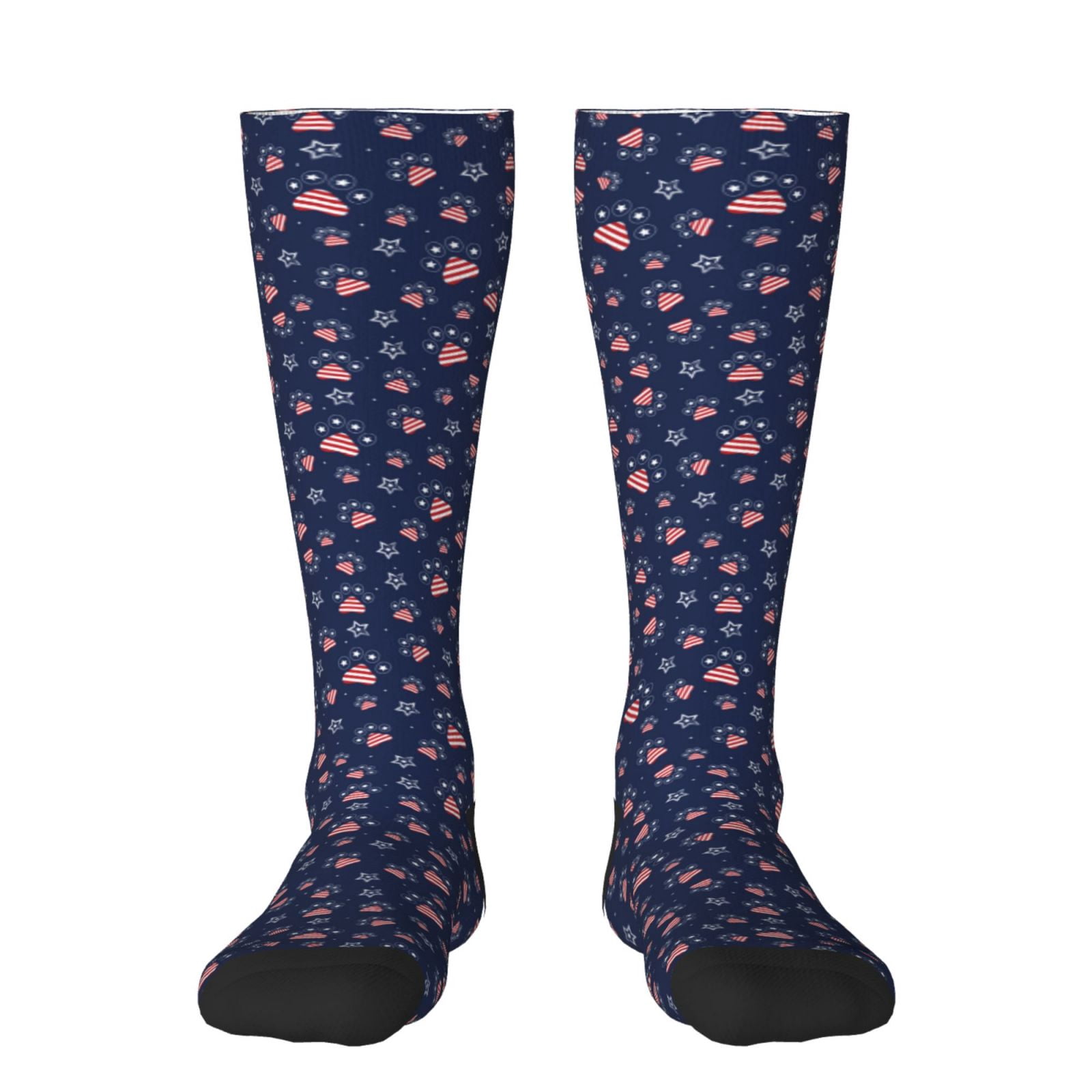 Xecao Star Dog Paw print thigh-high socks, crafted for both men and ...
