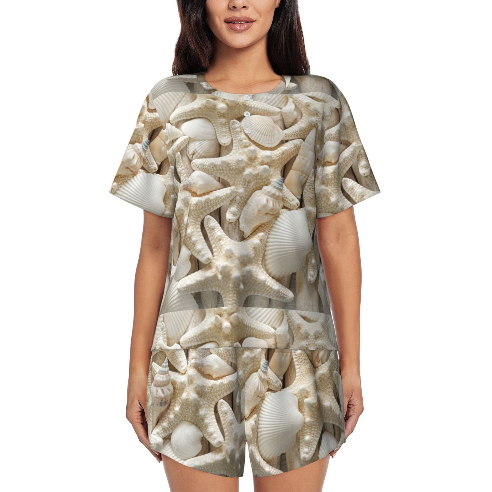 Xecao Starfish and Sea Shells print Swimsuit for women, Summer-ready ...