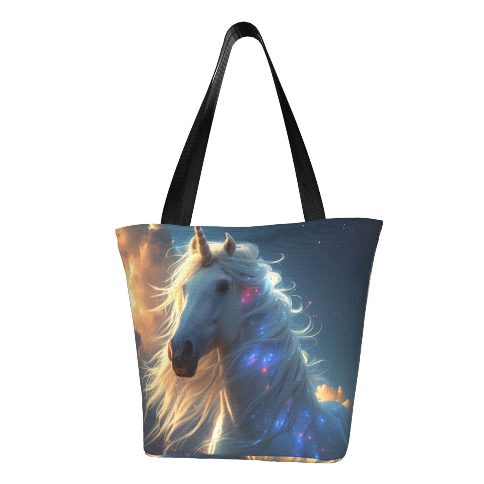 Xecao Starry Light White Horse for Tote Bag for Women -Tote Shoulder Bag with A Little Pocket ...