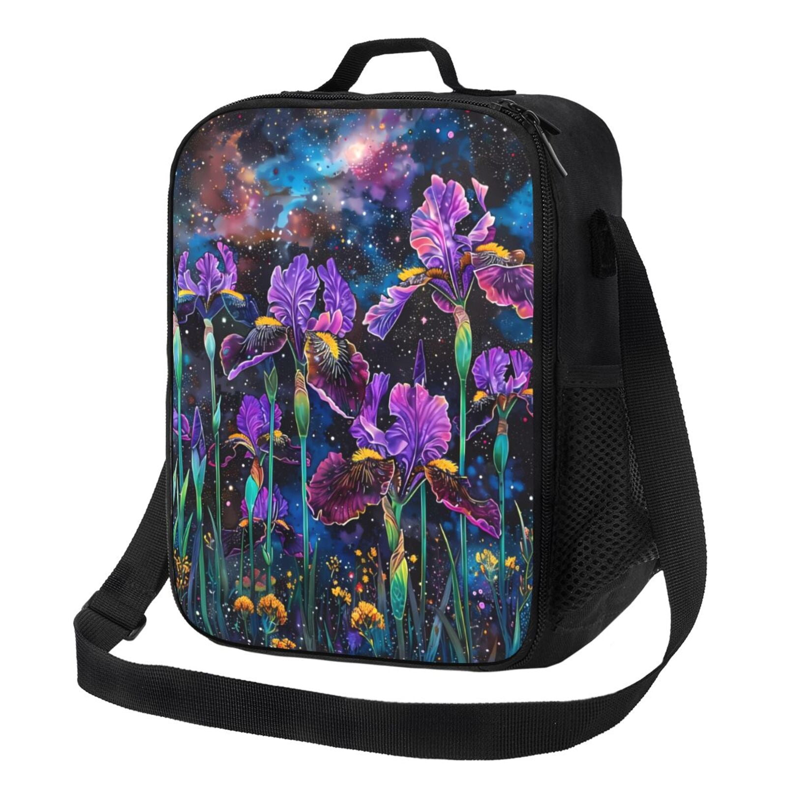 Xecao Starry Night Iris Field Print Lunch Bag - Durable, Double ...
