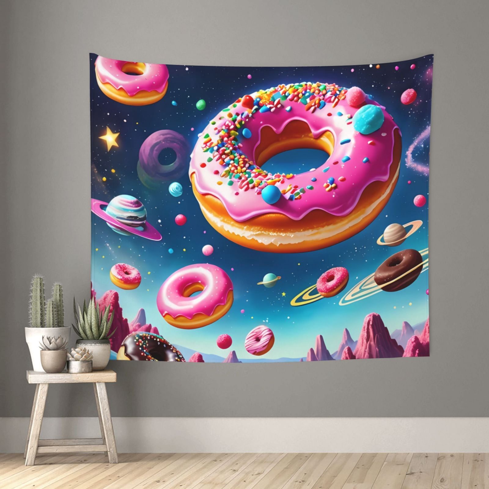 Xecao Starry Sky Colorful Donut patten Tapestry 60x51 Inches Wall ...