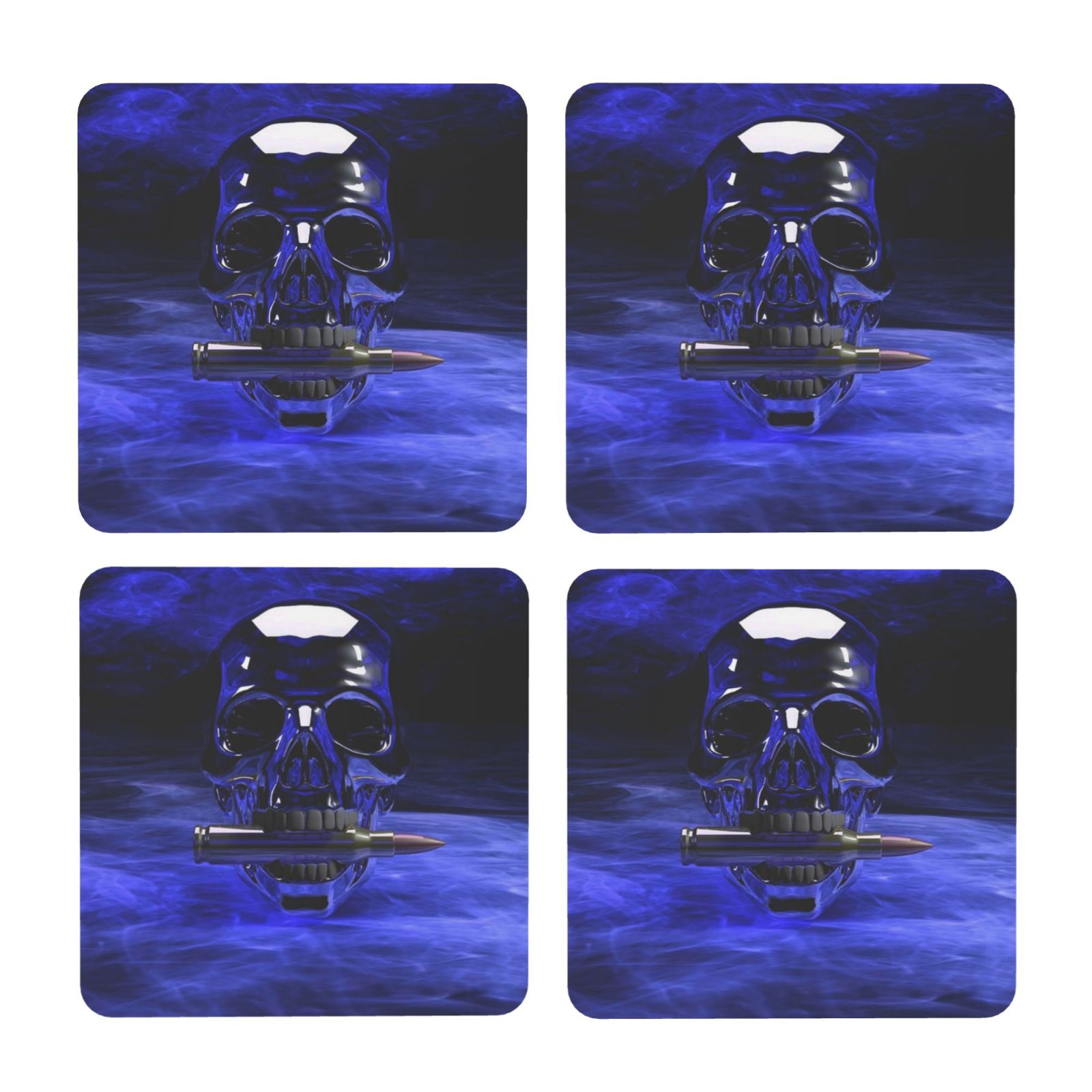 Xecao Steel Skull for MDF Cork Coaster 4 Pcs,Drink Coasters,Suit for ...