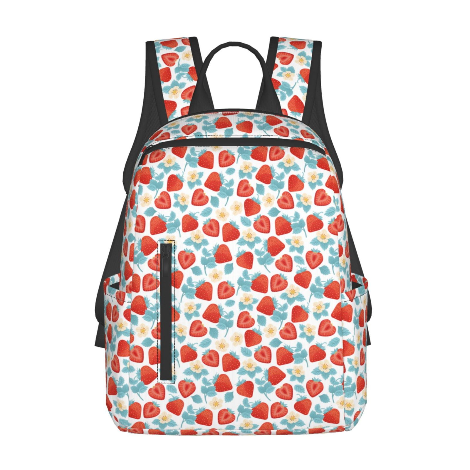 Xecao Strawberries print Backpack For women men Aesthetic Lightweight ...