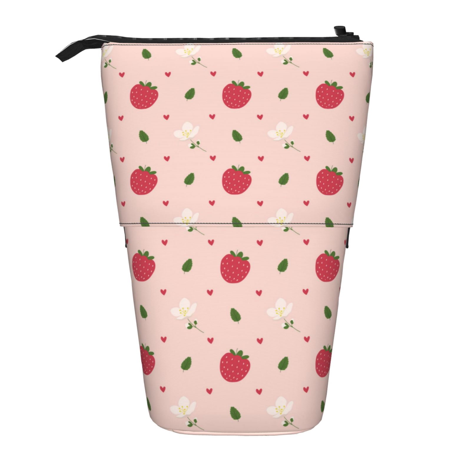 Xecao Strawberry Print Telescopic Pencil Bag Pen Holder Pop Up ...