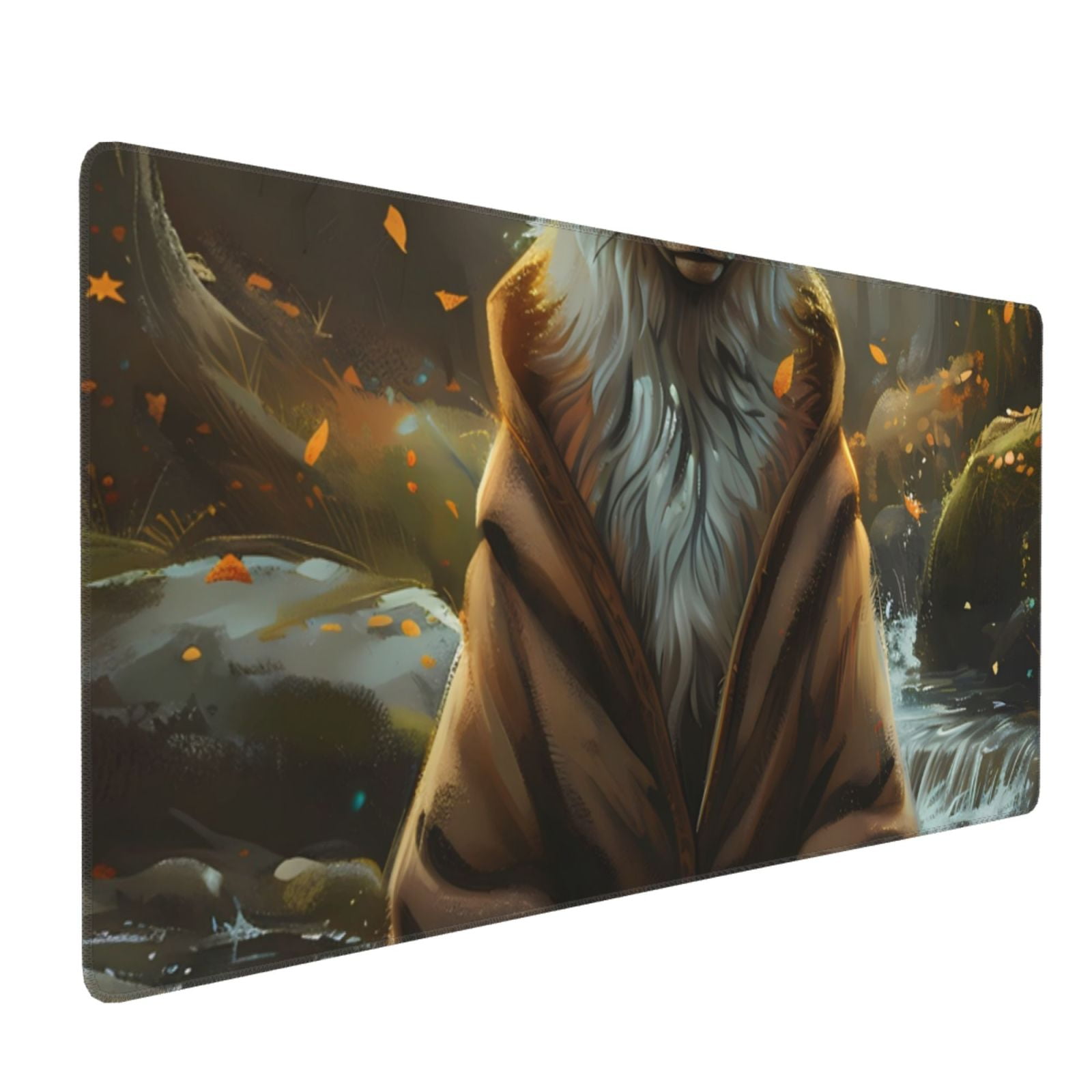Xecao Streamside Meditating Fox Print Large Mouse Pad, 16x35.5in ...