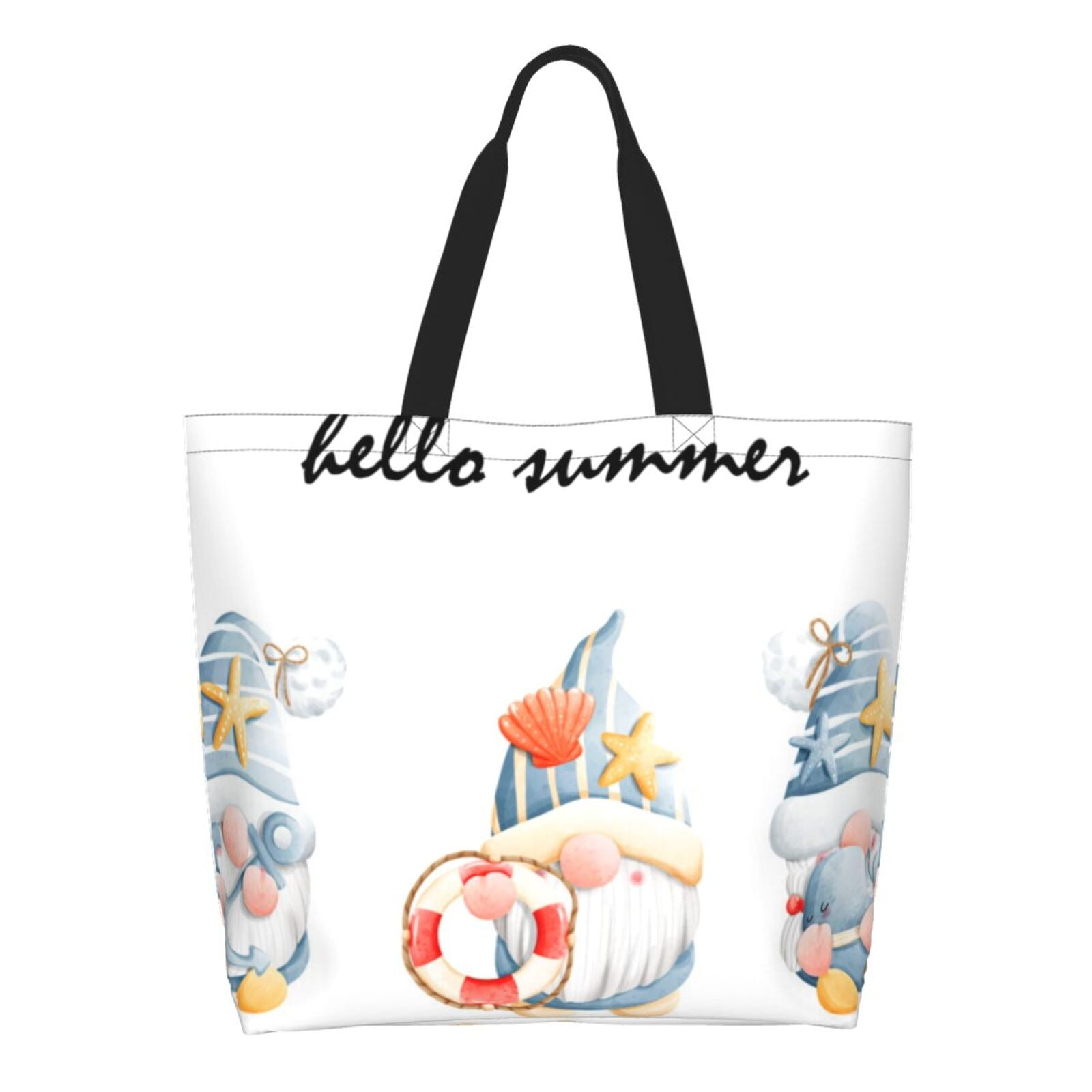 Xecao Summer Gnome for Tote Bag for Women, Tote Shoulder Bag with a littlw pocket and Handbag ...