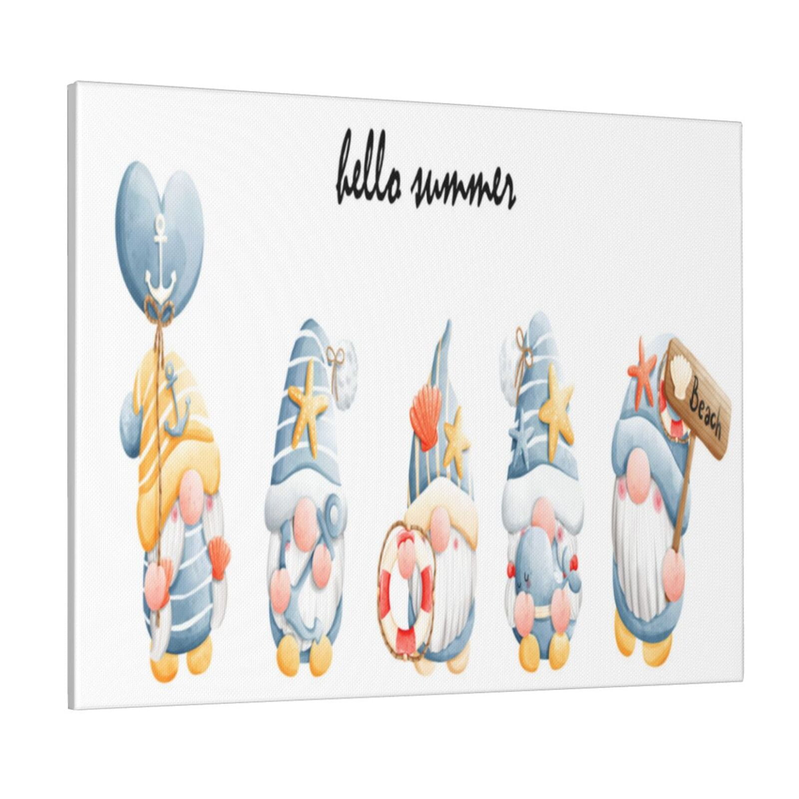 Xecao Summer Gnome for Waterproof Framed Canvas Art - Modern Home Decor ...