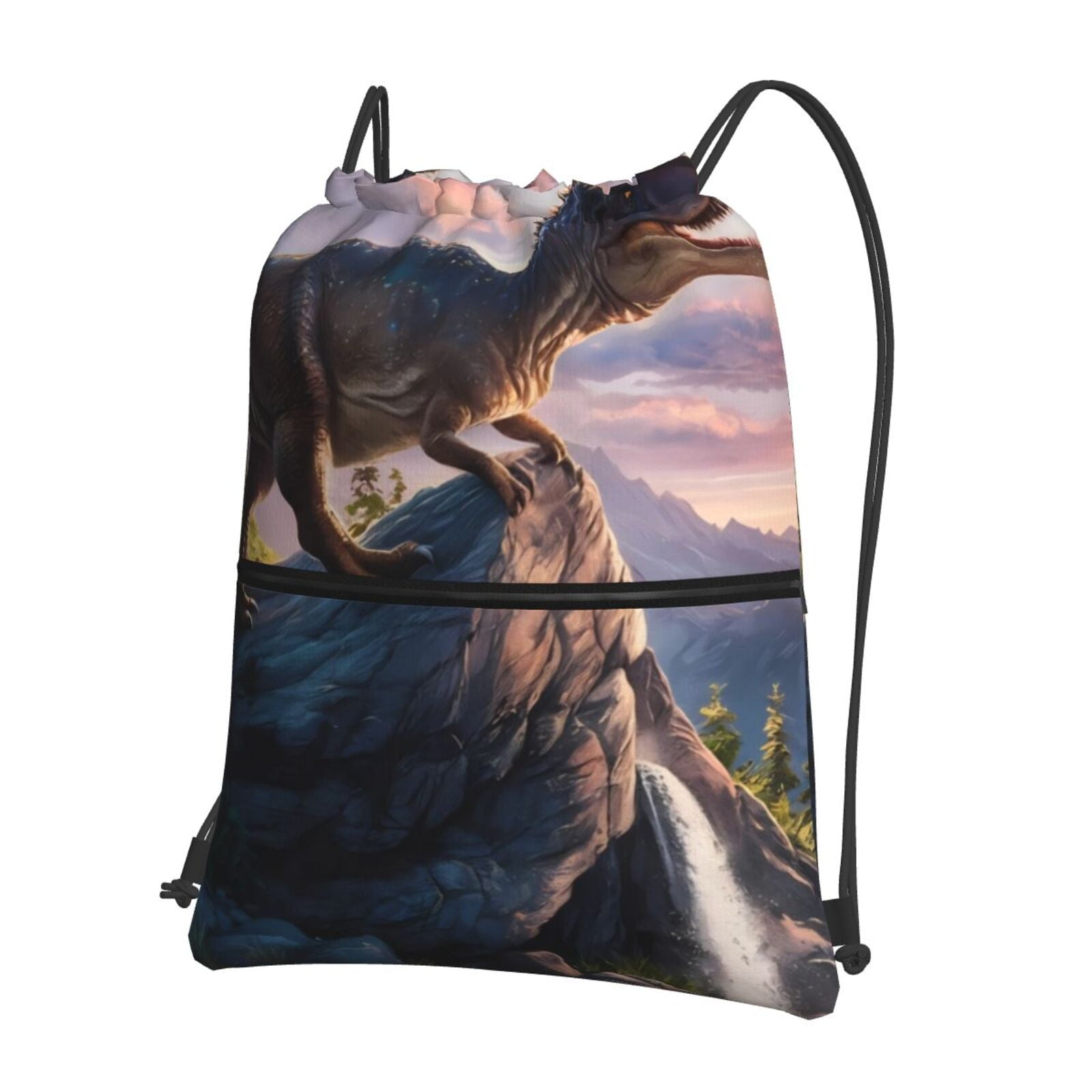 Xecao Sunset Cliff Dinosaur for Drawstring Bags,Pull String Backpack ...
