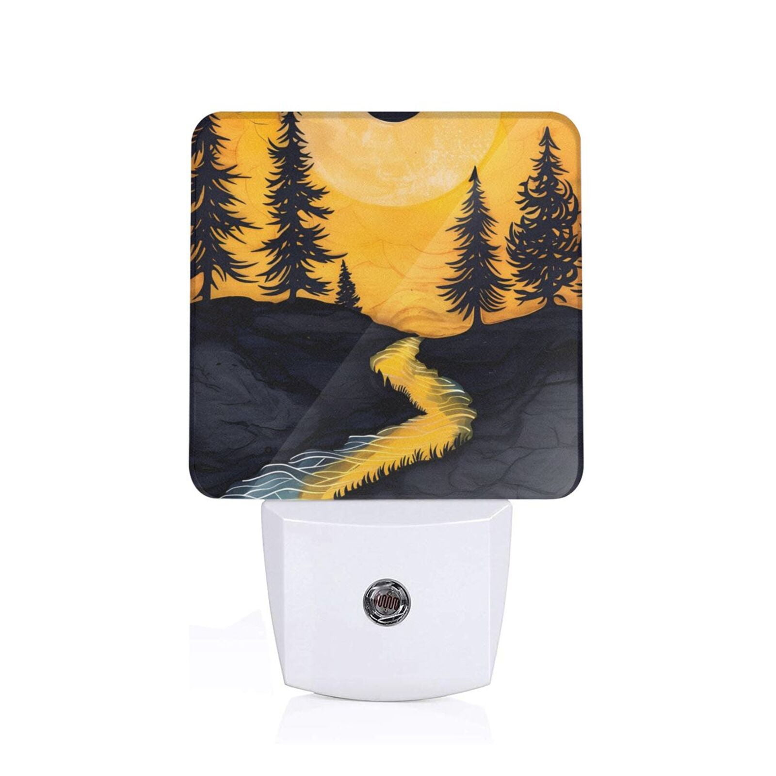 Xecao Sunset River Pine Trees for Night Light - a Wall-mounted LED ...