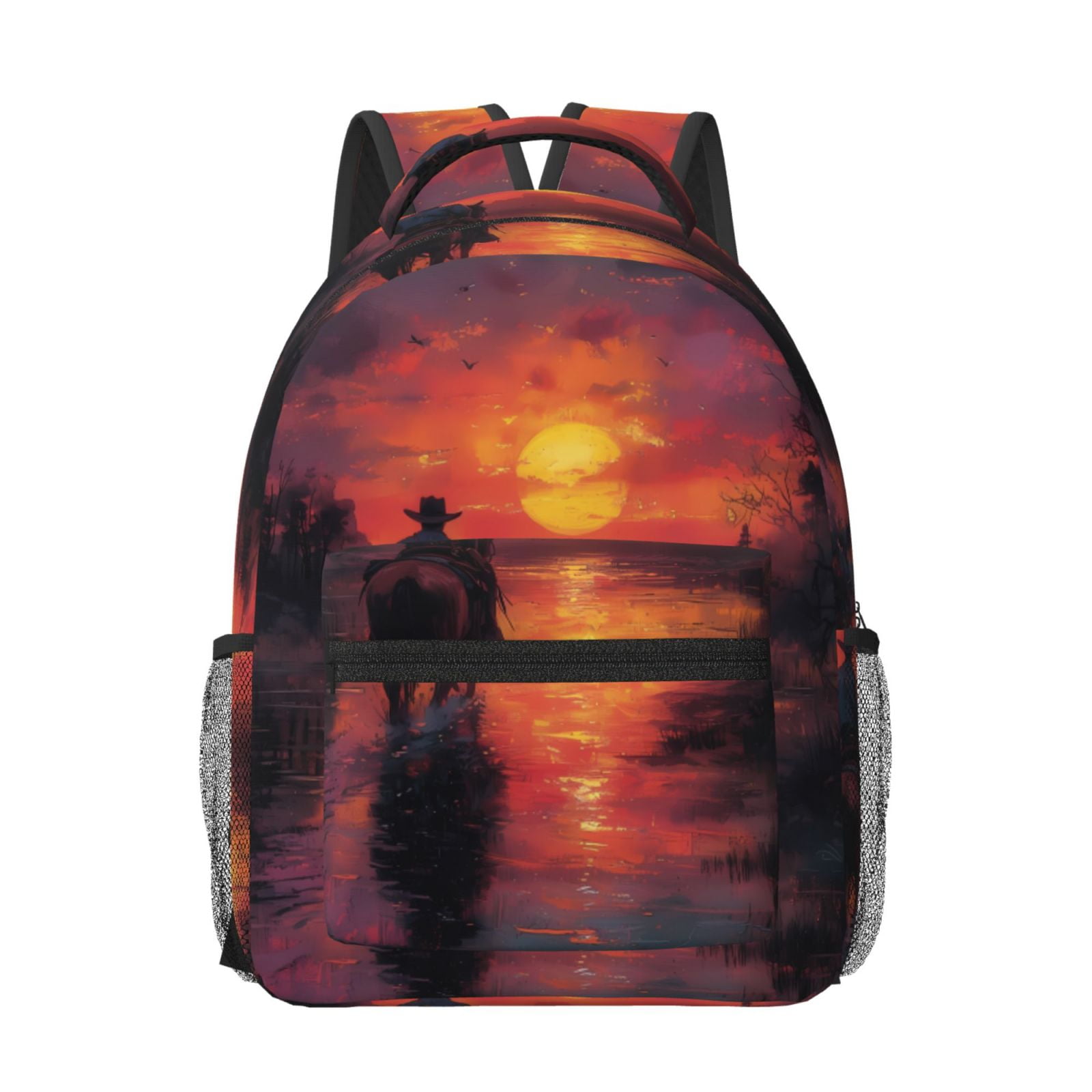 Xecao Sunset River Western Cowboy Travel Backpack: A spacious, stylish ...