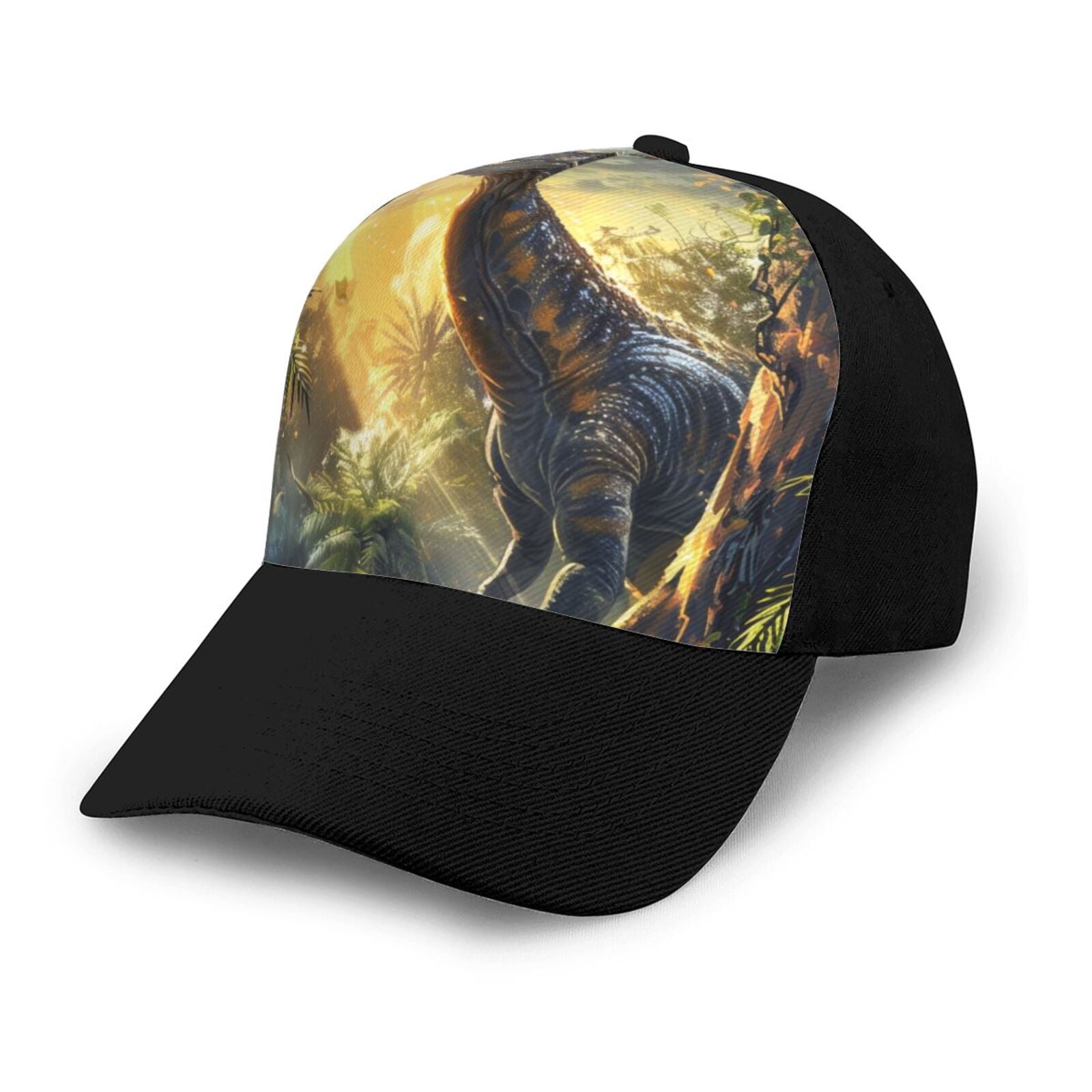 Xecao Sunshine Jungle Dinosaur print unisex vintage washed baseball cap ...