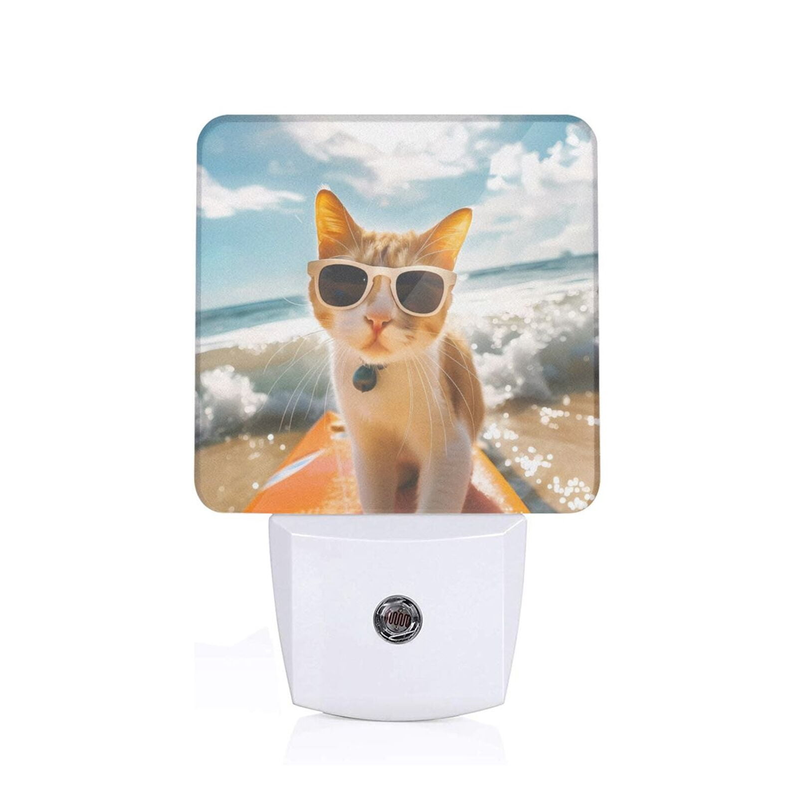 Xecao Surfing Cat Sun for Night Light - a Wall-mounted LED Fixture with ...