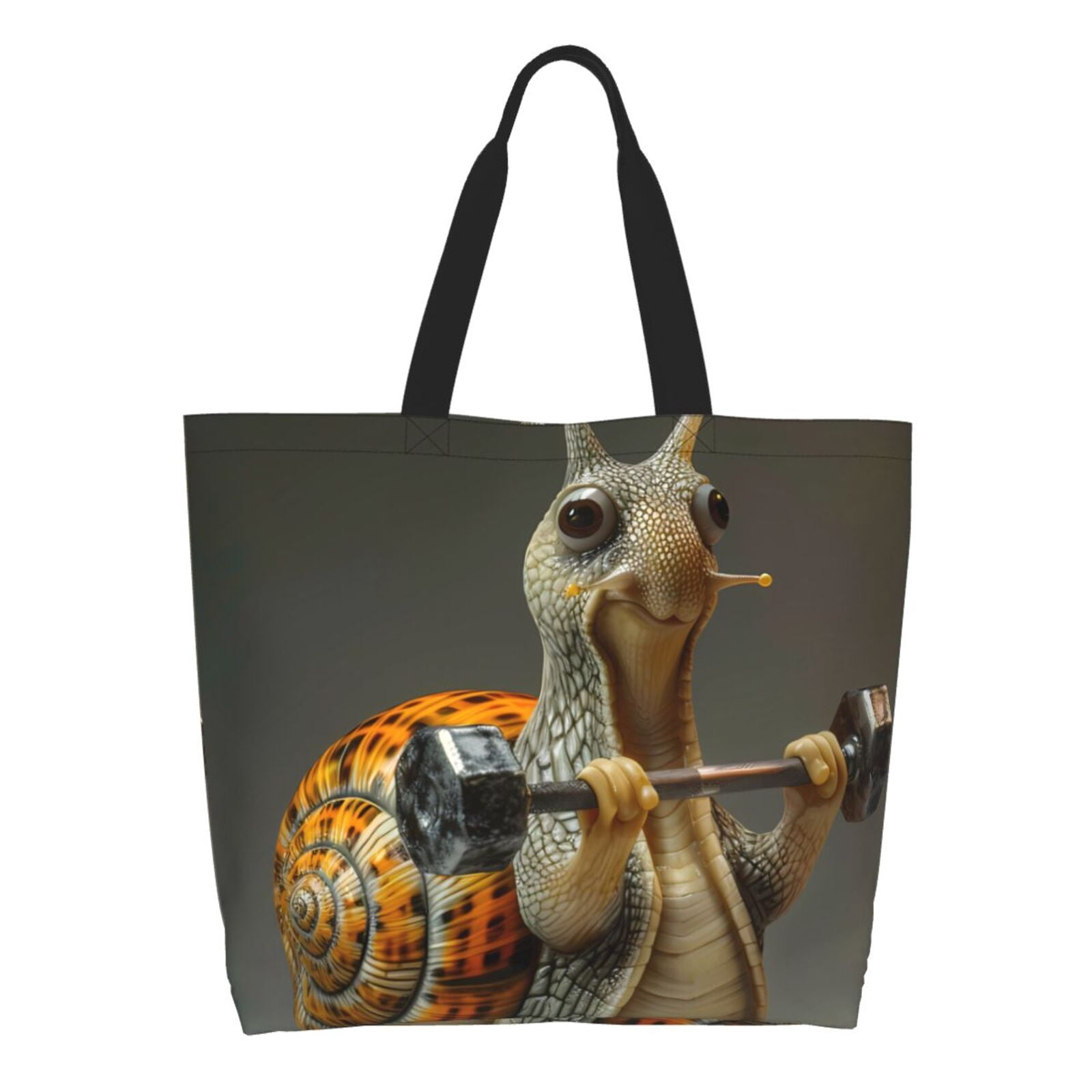 Xecao Surreal Weightlifting Snail for Tote Bag for Women, Tote Shoulder ...