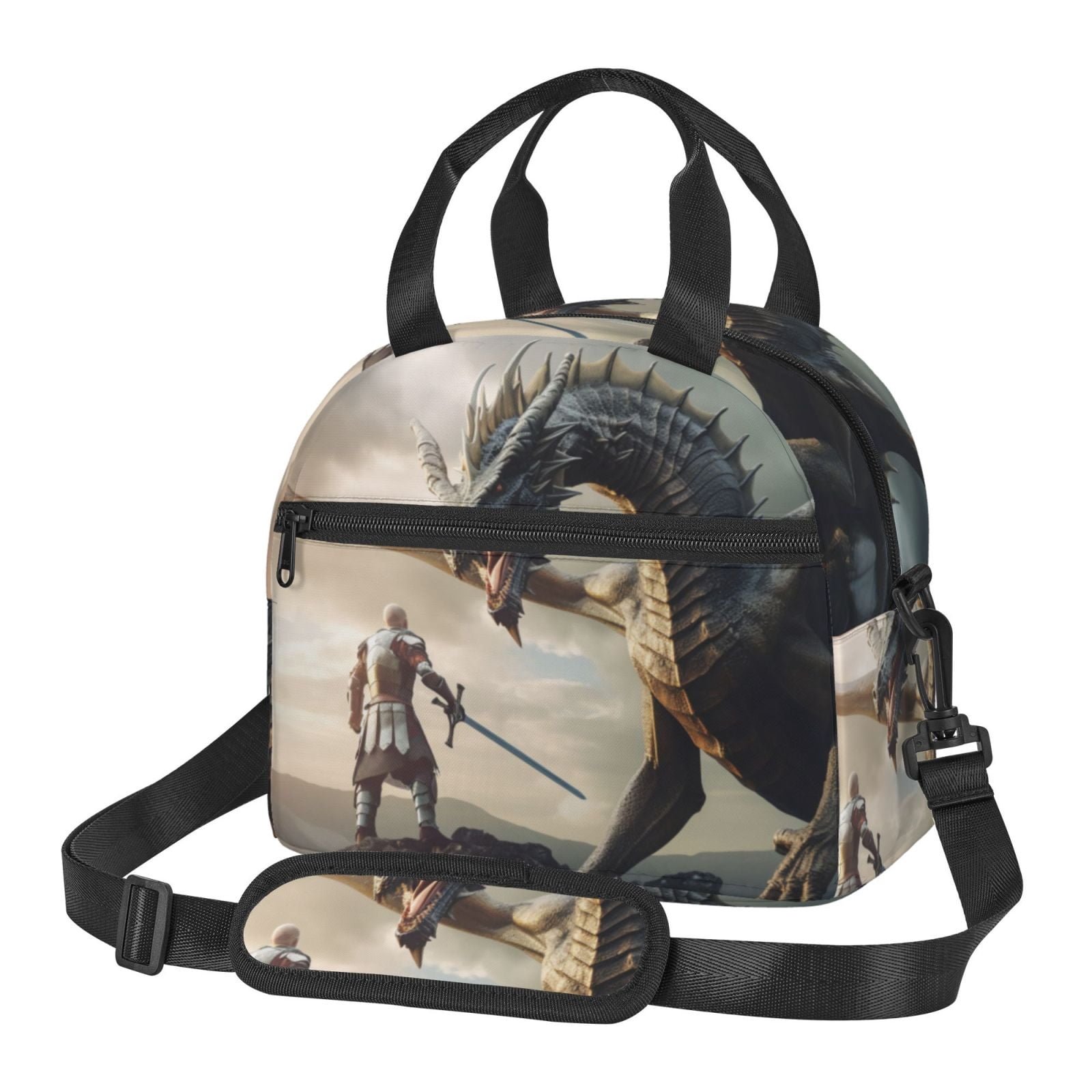 Xecao Swordsman Cool Dragon Print Insulated Lunch Box, Lunch Cags Lunch ...