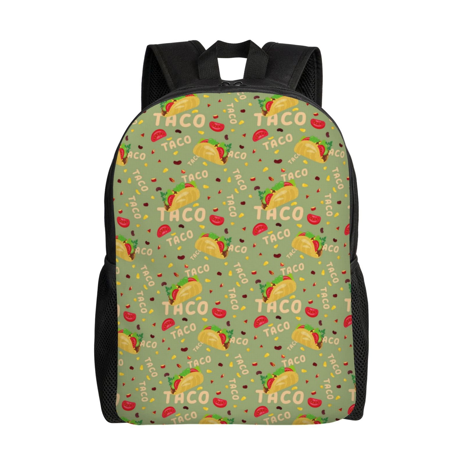 Xecao Taco Print School Backpack with Laptop Compartment Small Travel ...