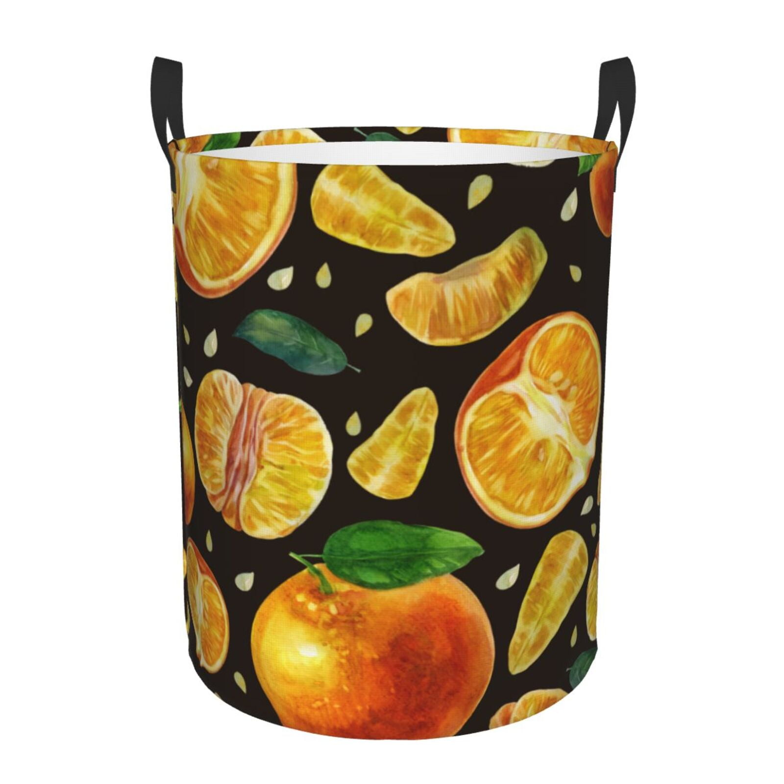 Xecao Tangerine Print Laundry Hamper Basket,designed for Blanket ...
