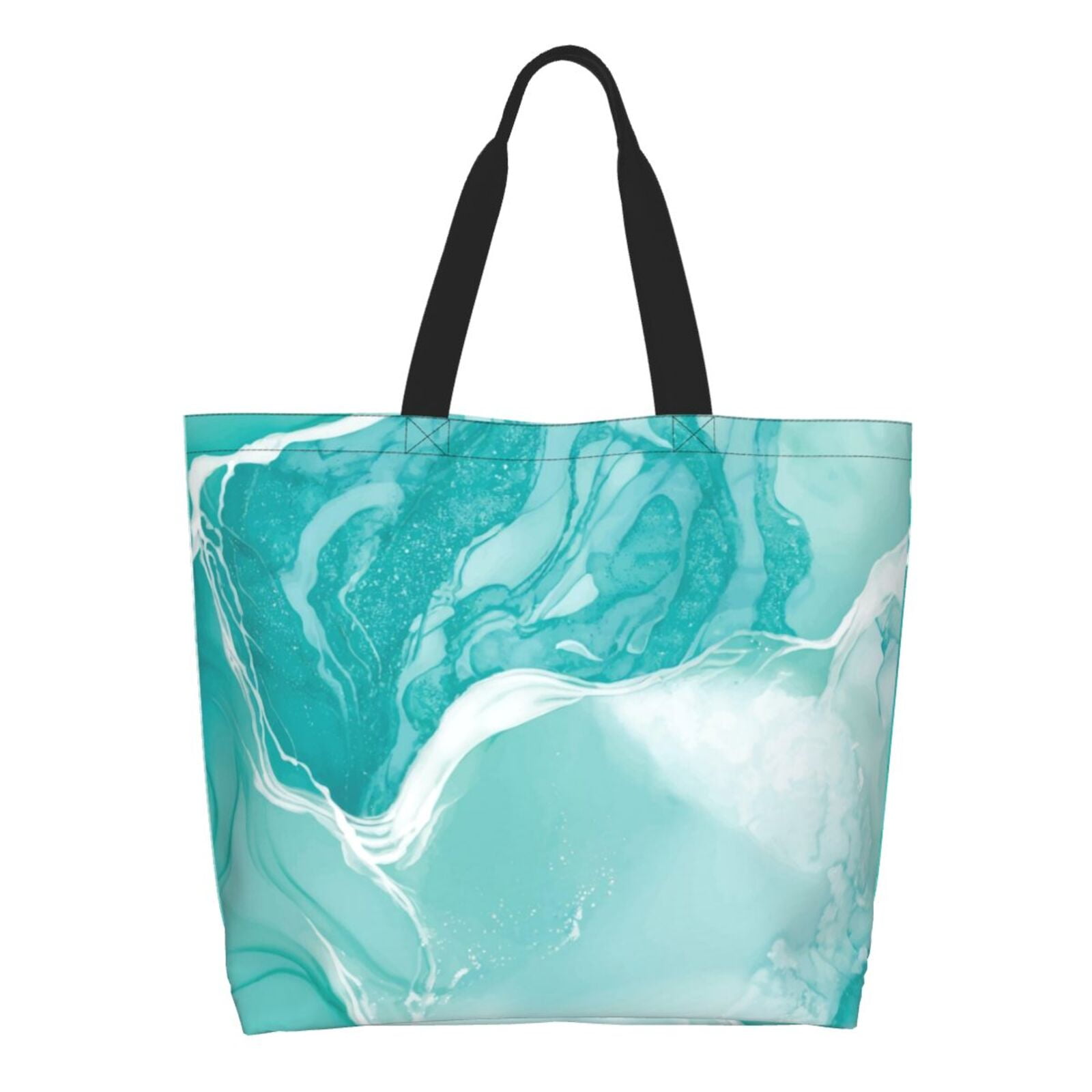 Xecao Teal Turquoise 1 for Tote Bag for Women, Tote Shoulder Bag with a littlw pocket and ...