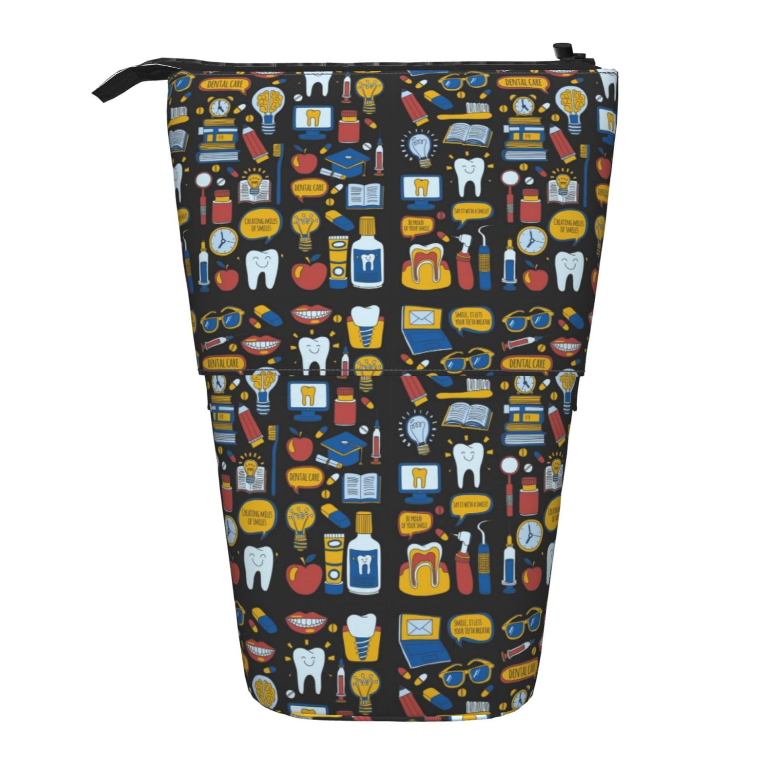 Xecao Teeth Print Telescopic Pencil Bag Pen Holder Pop Up Stationery ...