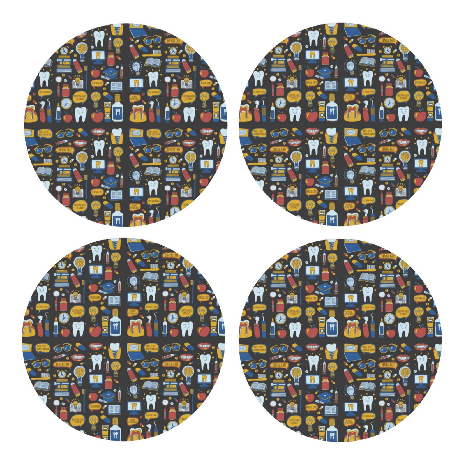 Xecao Teeth for MDF Cork Coaster 4 Pcs,Drink Coasters,Suit for House ...