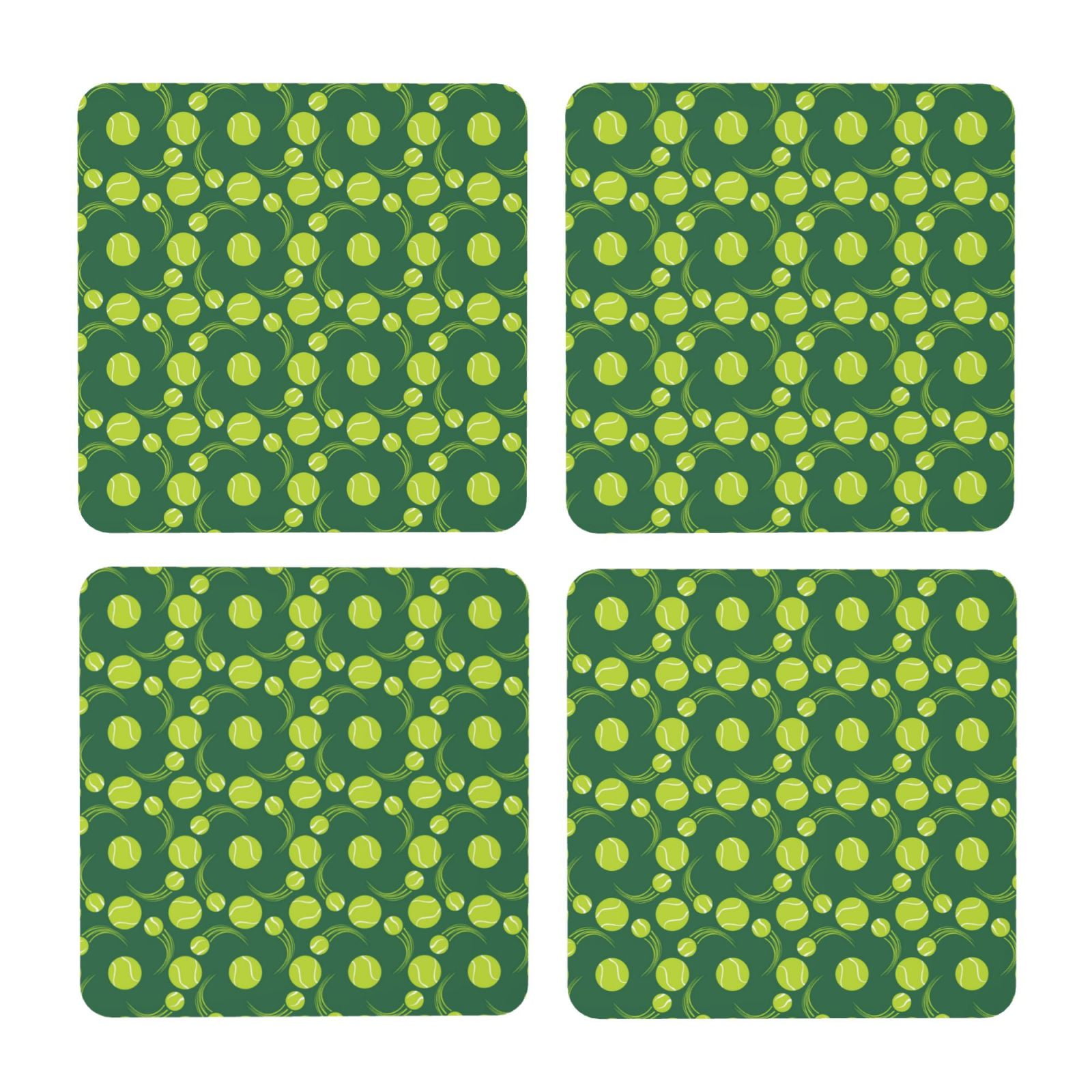 Xecao Tennis Balls for MDF Cork Coaster 4 Pcs,Drink Coasters,Suit for ...