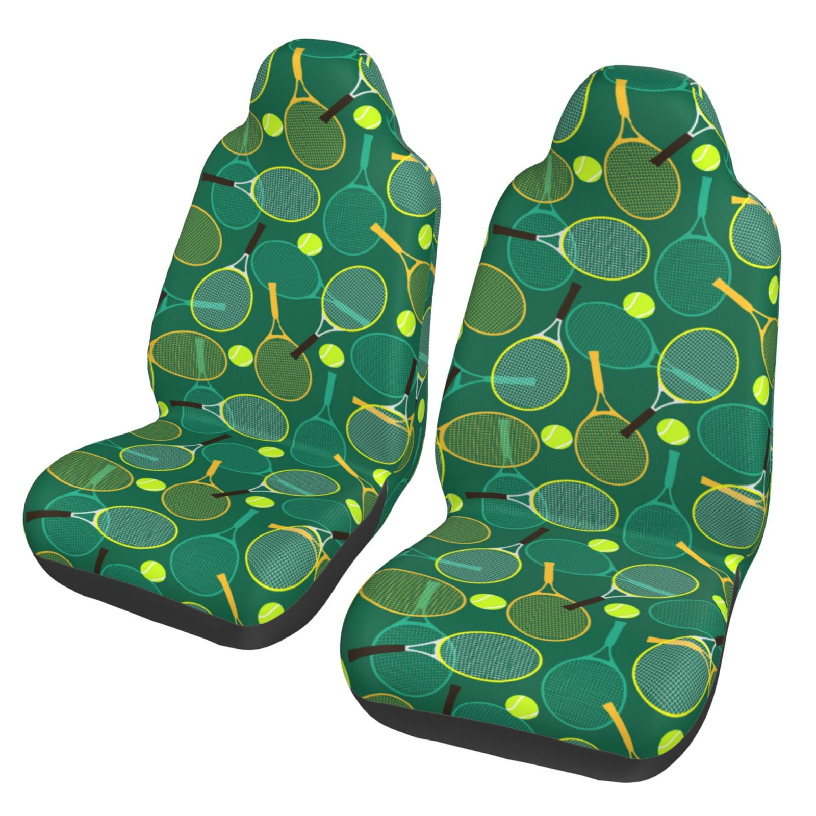 Xecao Tennis Rackets and Balls Print Car Seat Cover in That Fits Most ...